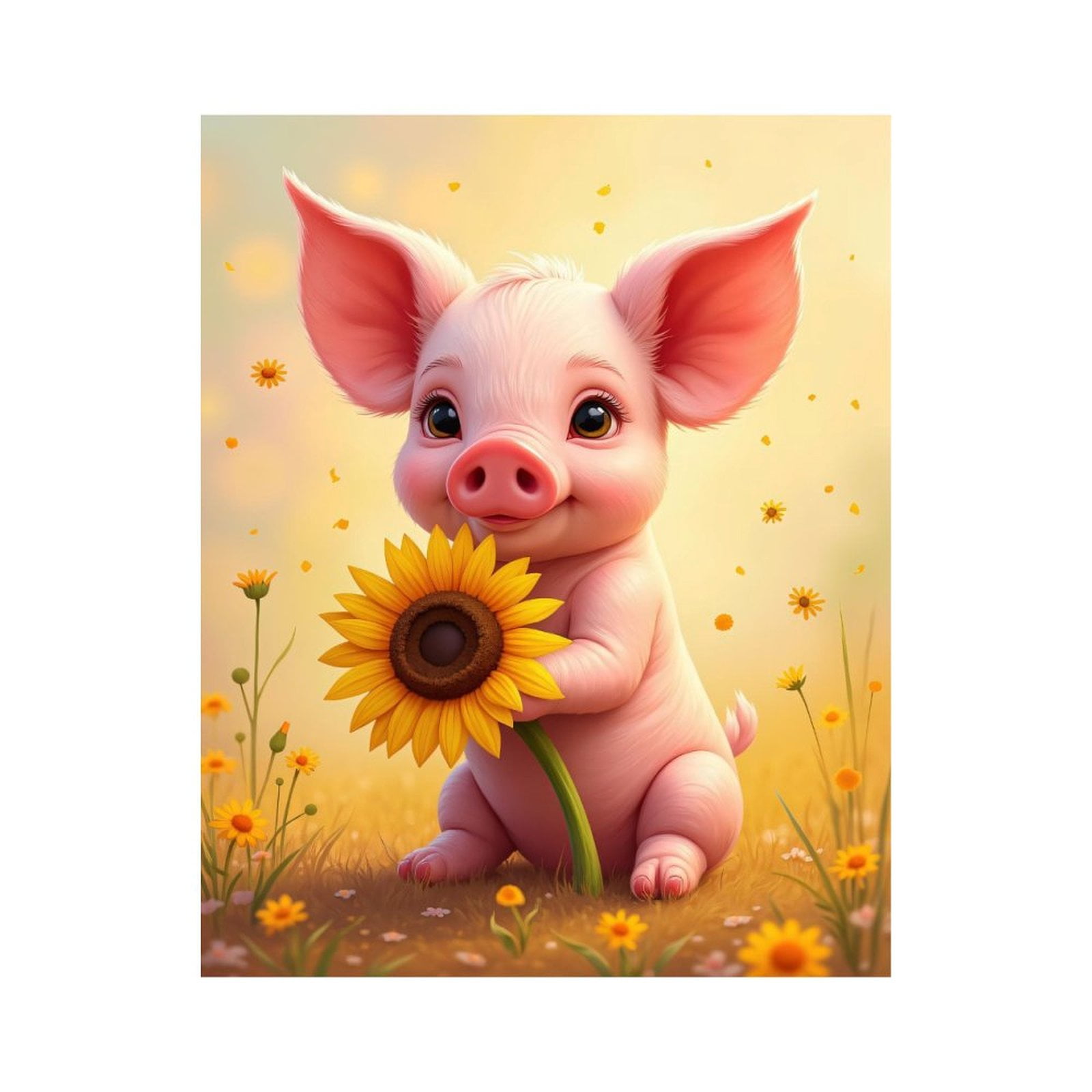 Paint by Numbers Kit for Adults, Piglet Sunflower Bliss Scene Paint by ...