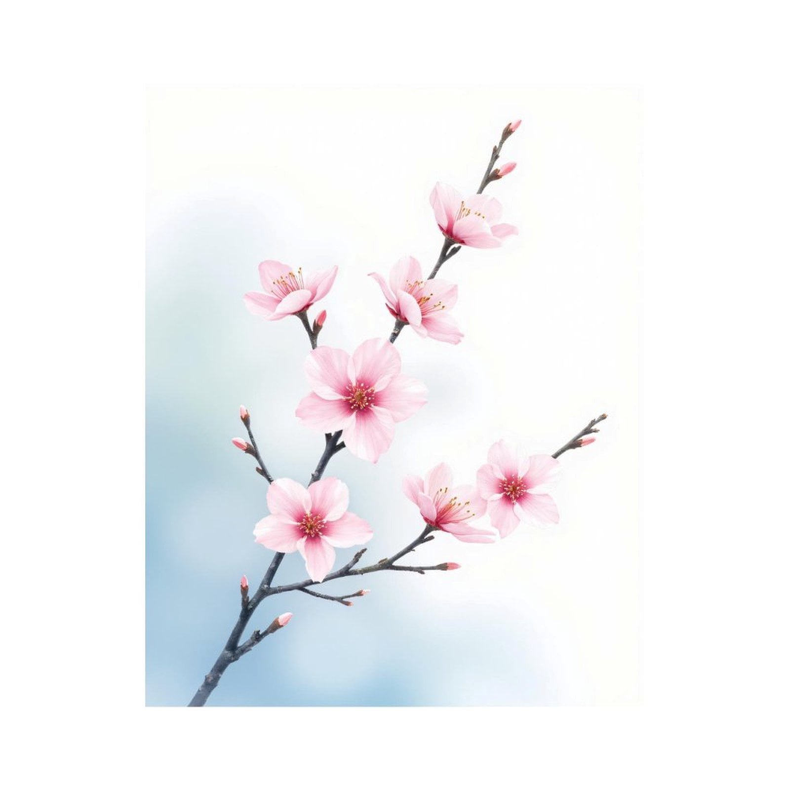 Paint by Numbers Kit for Adults, Pink Cherry Blossoms Branch Sky Paint ...