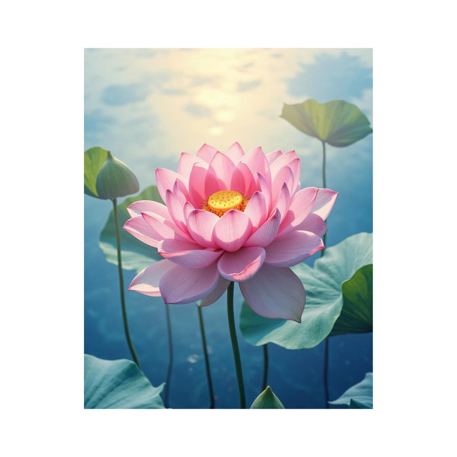 Paint by Numbers Kit for Adults, Pink Lotus Flower Tranquil Pond Paint ...