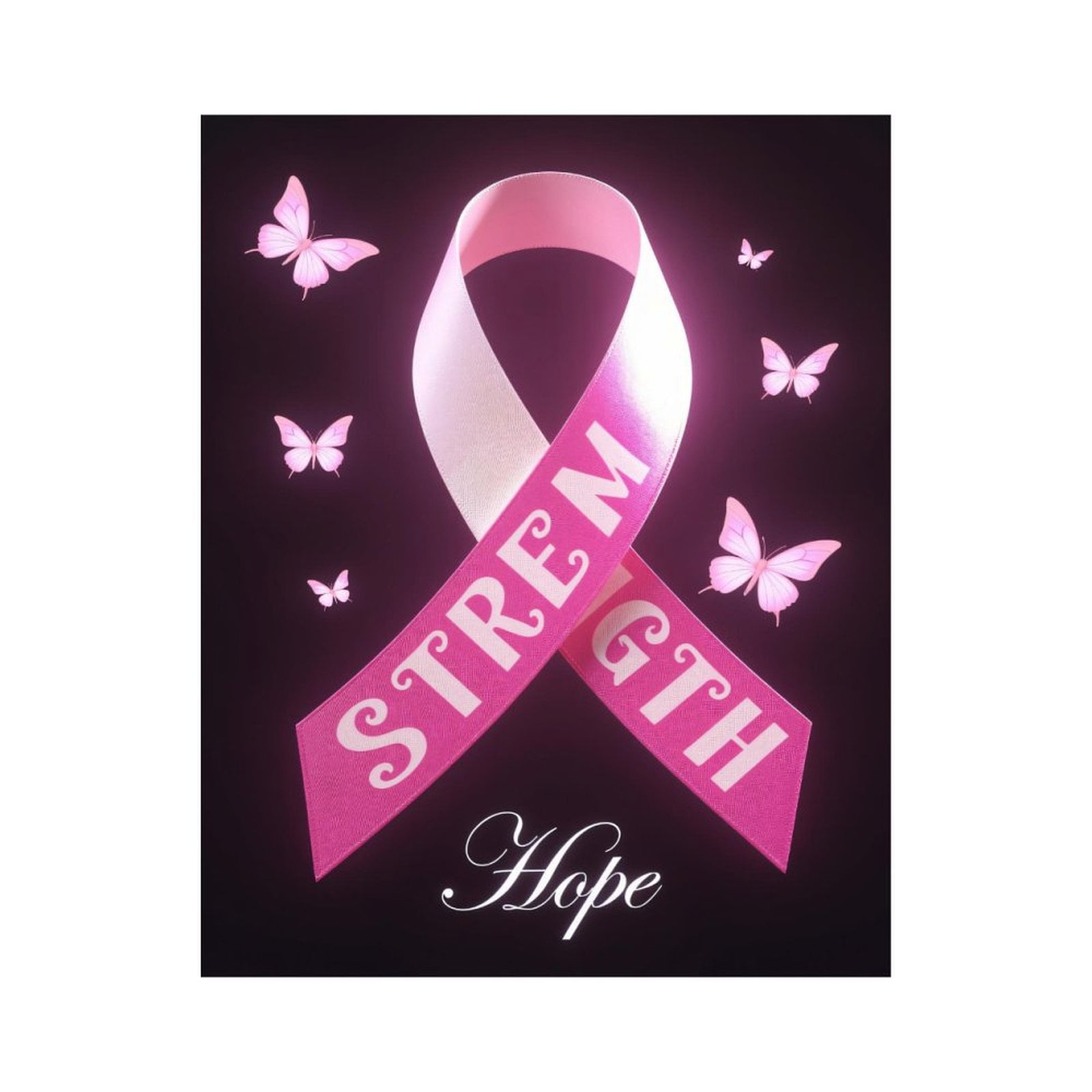 Paint by Numbers Kit for Adults, Pink Ribbon Strength Hope Butterflies ...