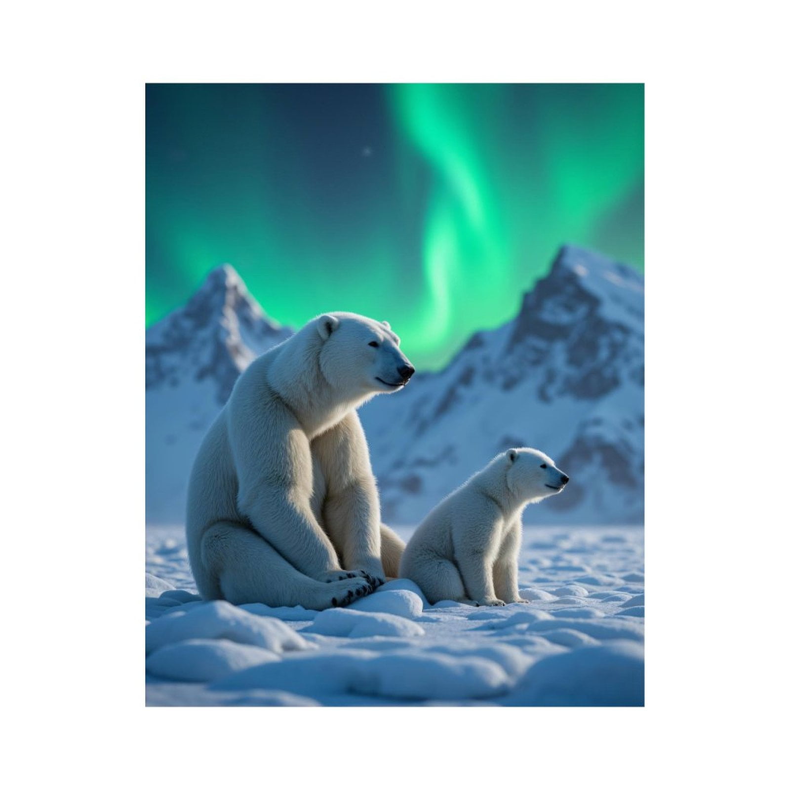 Paint by Numbers Kit for Adults, Polar Bears Aurora Northern Lights Paint by Numbers, Easy Paint ...
