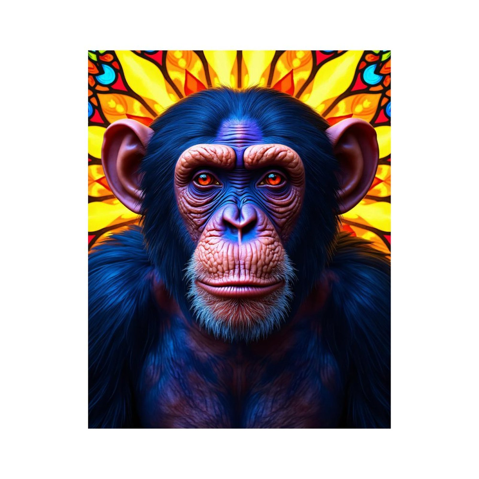 Paint by Numbers Kit for Adults, Primate Colorful Stained Glass Art Paint by Numbers, Easy Paint ...