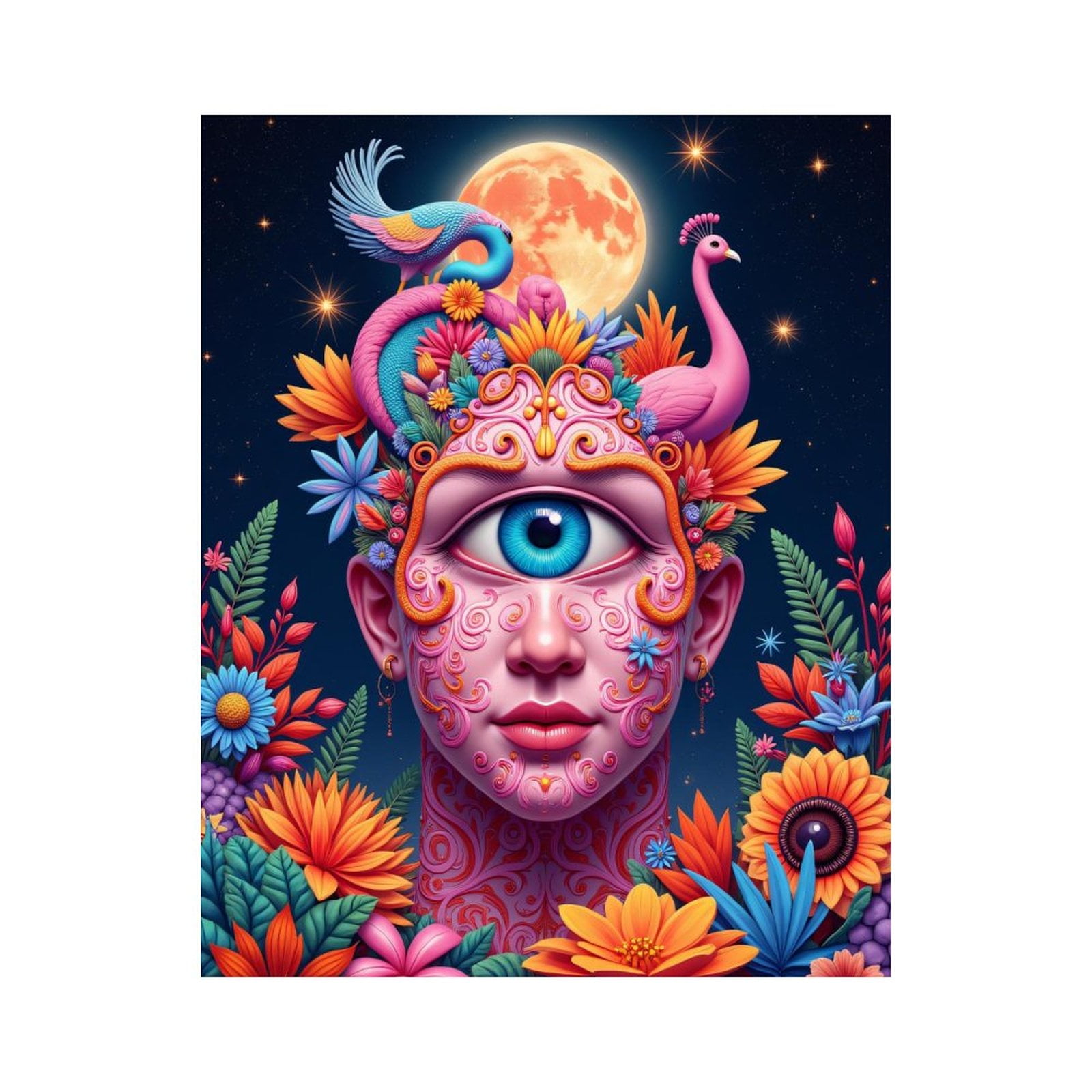 Paint by Numbers Kit for Adults, Psychedelic Vision Floral Fantasy ...