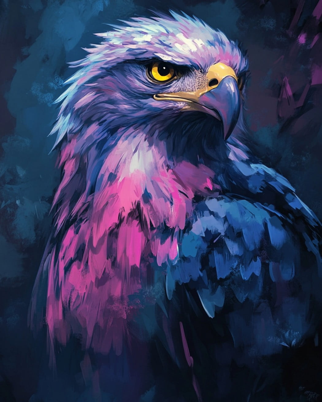 Paint by Numbers Kit for Adults-Purple Night Eagle- Beginner DIY Color ...