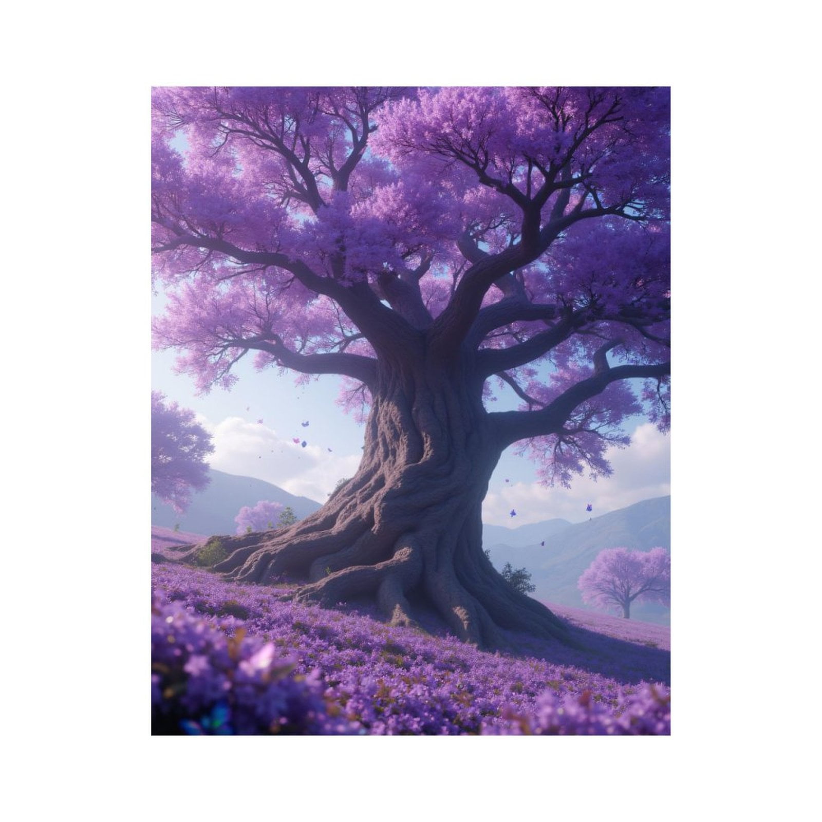 Paint by Numbers Kit for Adults, Purple Tree Blossoms Landscape Scene Paint by Numbers, Easy ...