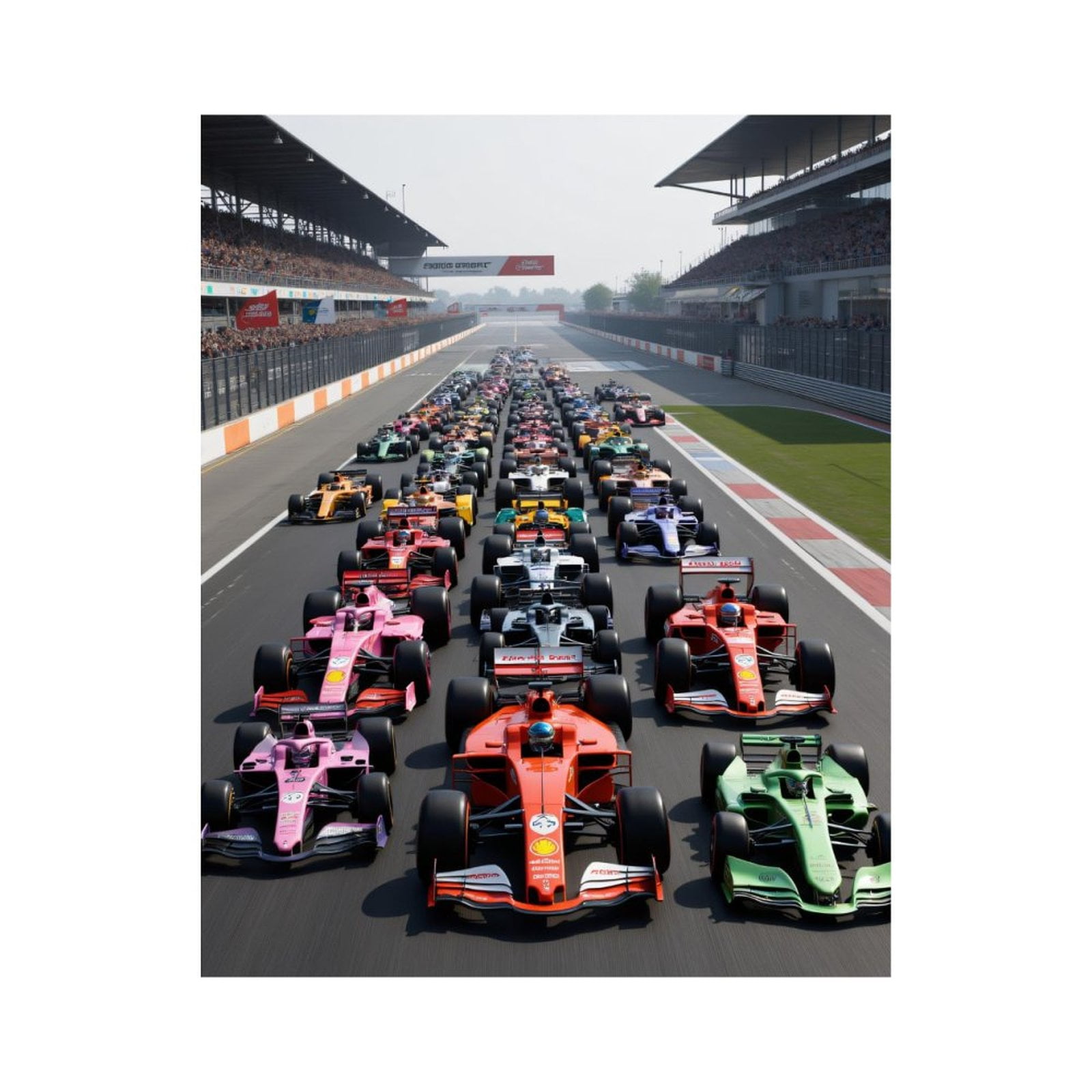 Paint by Numbers Kit for Adults, Race Cars Grand Prix Track Competition ...