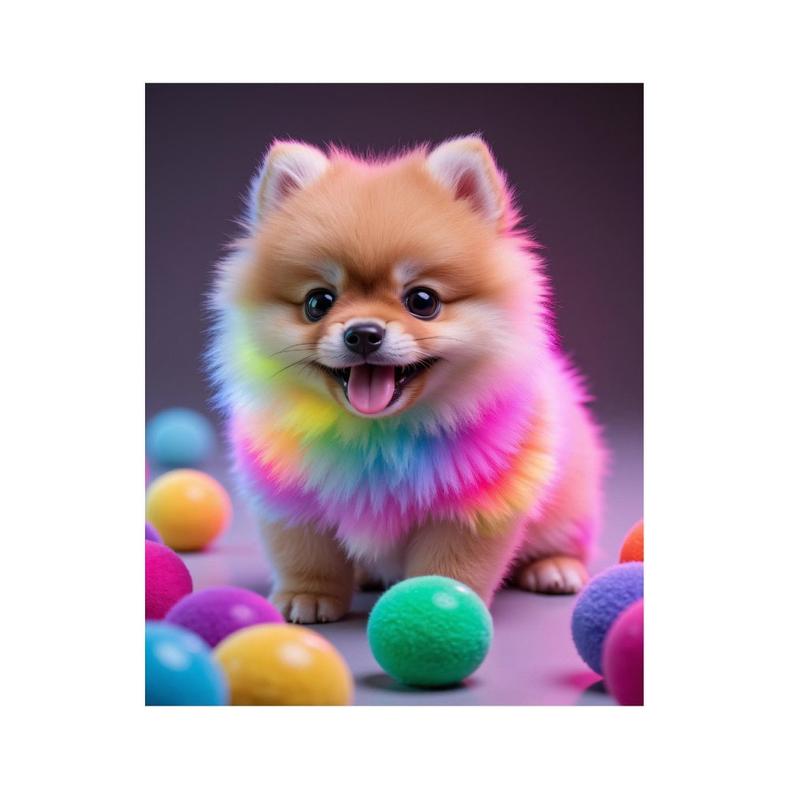 Paint by Numbers Kit for Adults, Rainbow Puppy With Colorful Balls ...