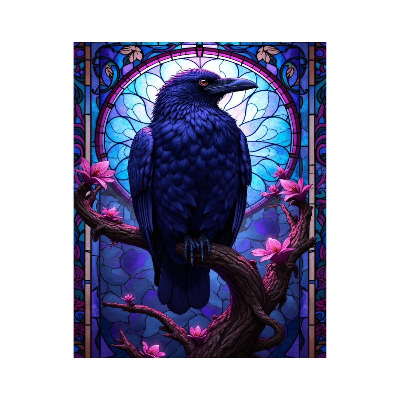 Paint by Numbers Kit for Adults, Raven Stained Glass Blossoms Paint by ...