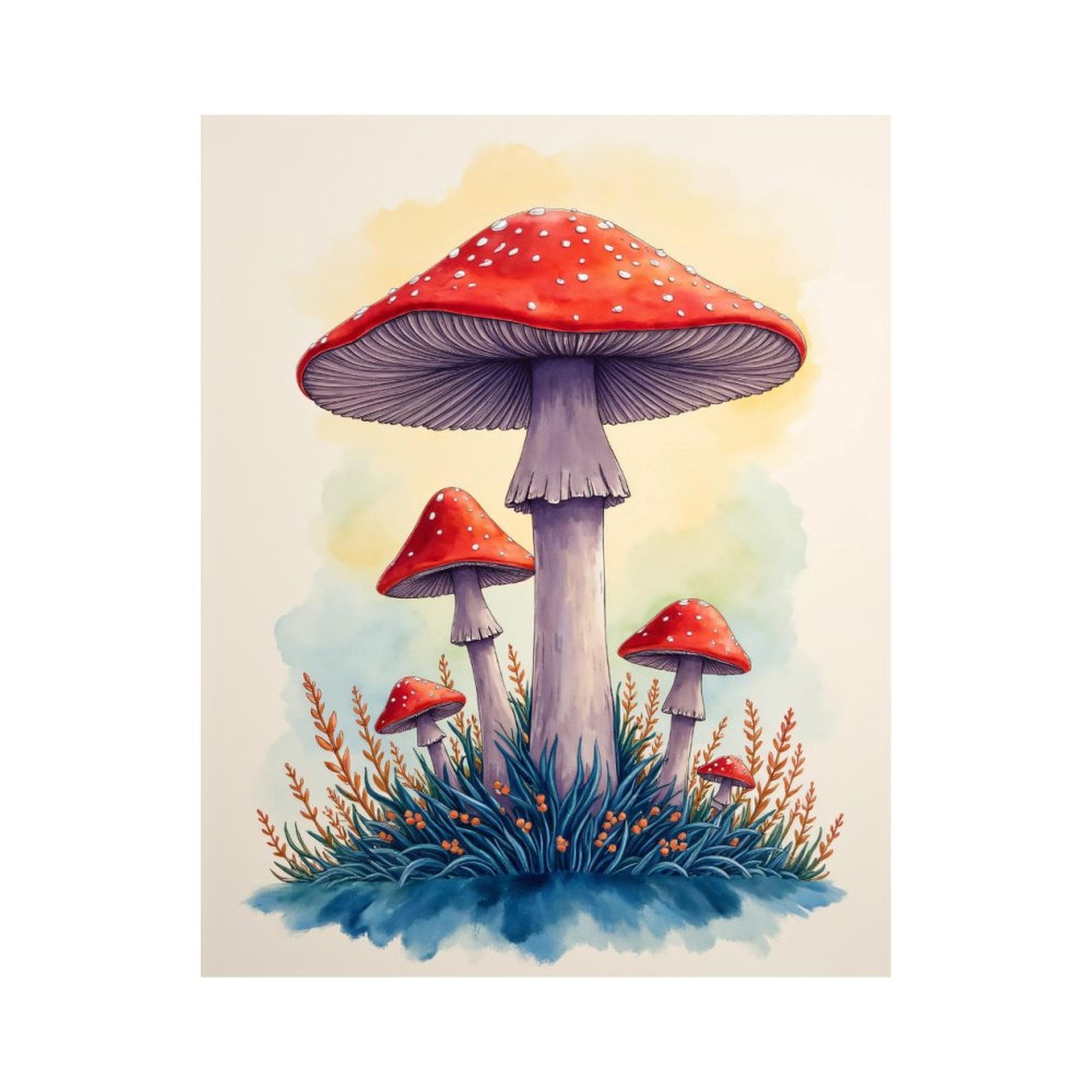 Paint by Numbers Kit for Adults, Red Mushroom Fairy Landscape Painting ...