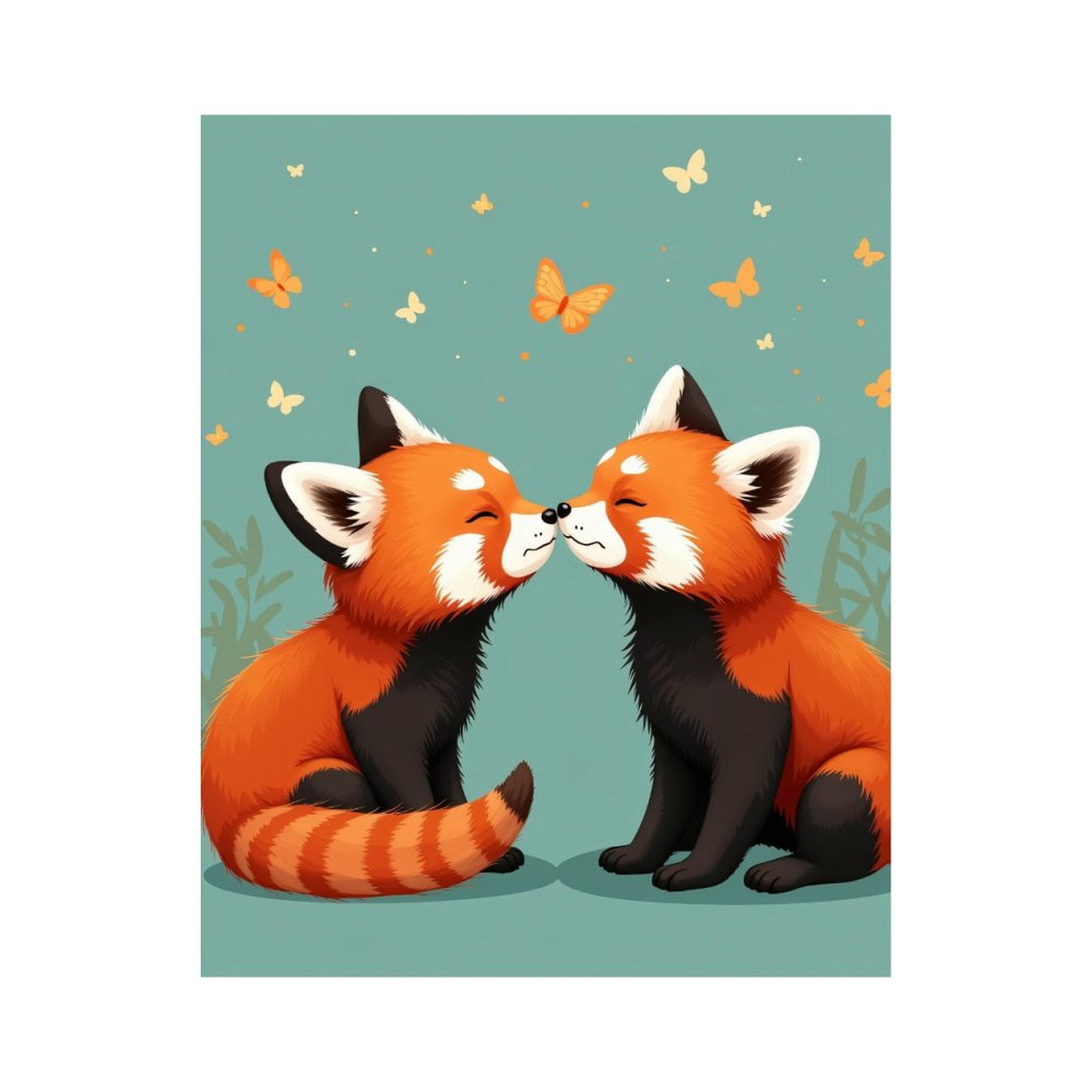 Paint by Numbers Kit for Adults, Red Pandas Butterflies Peaceful Moment ...