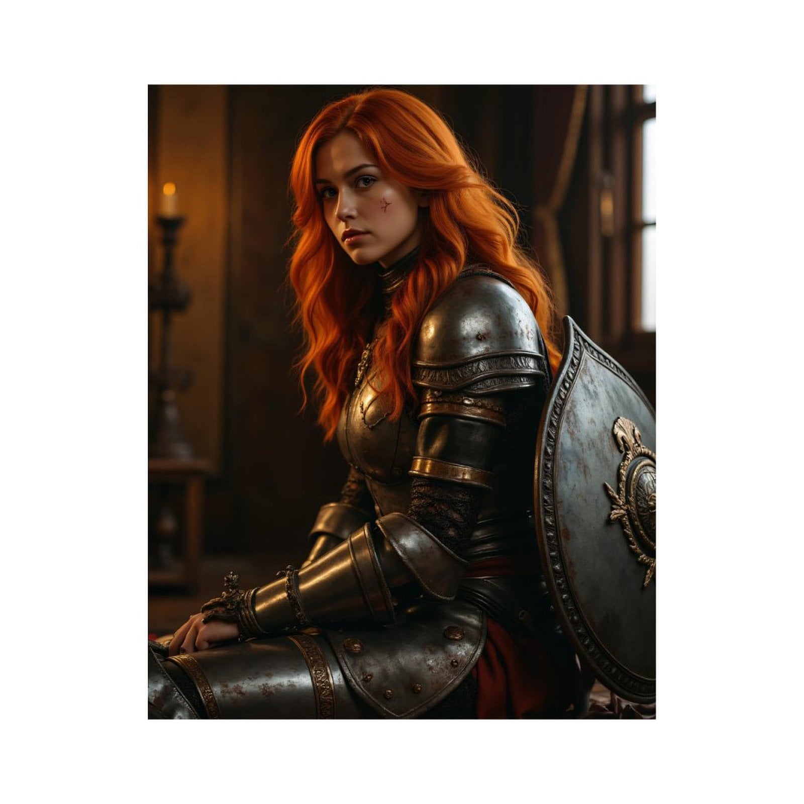 Paint by Numbers Kit for Adults, Redhead Warrior Medieval Armor Paint ...