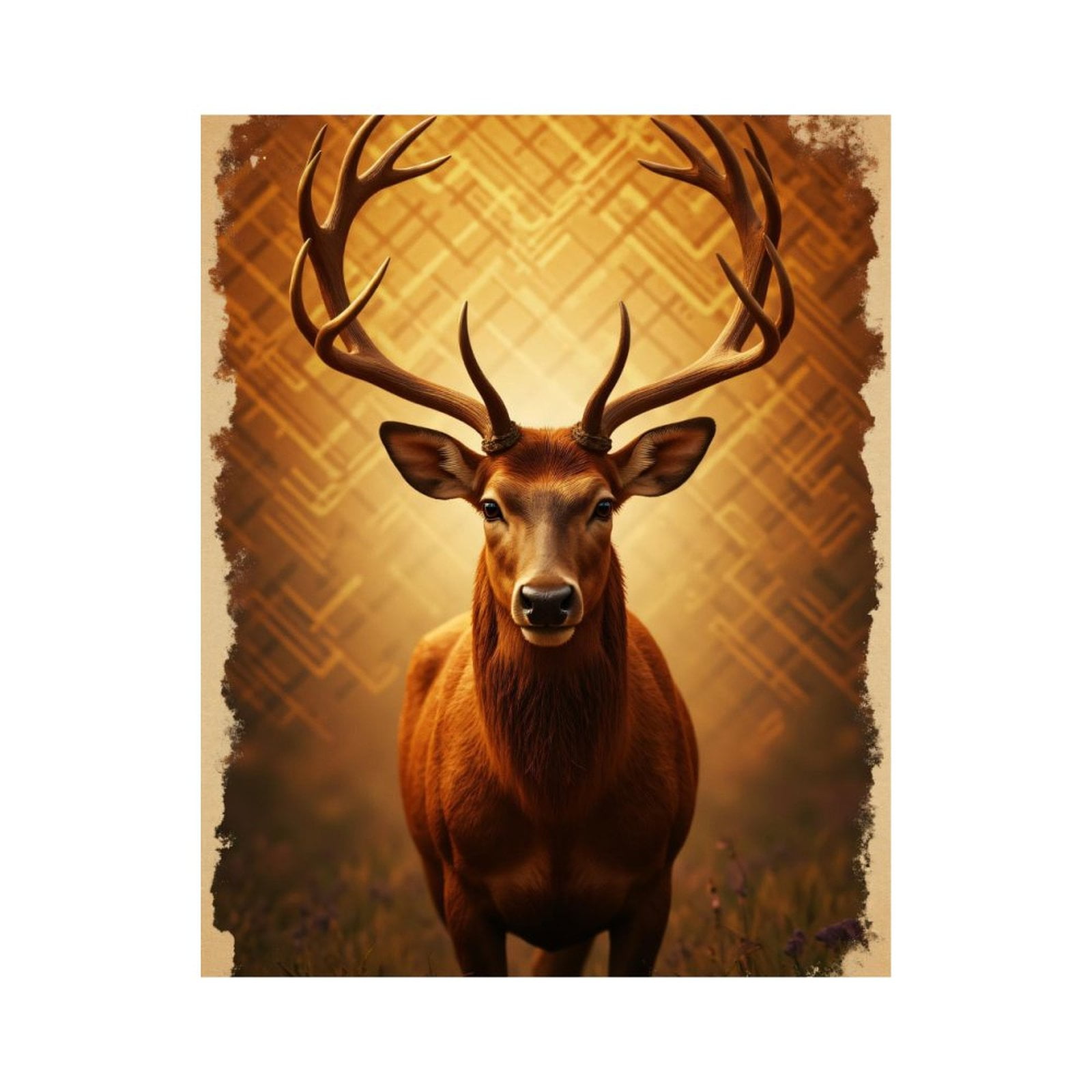 Paint by Numbers Kit for Adults, Regal Stag Majestic Antlers Portrait ...