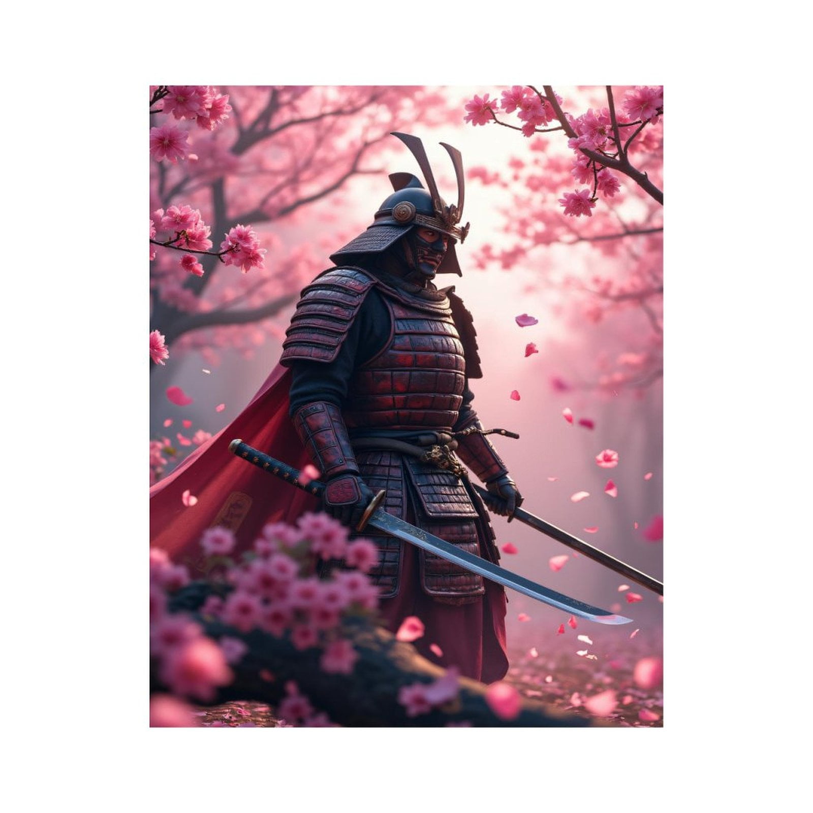 Paint by Numbers Kit for Adults, Samurai Blossoms Pink Armor Art Paint ...