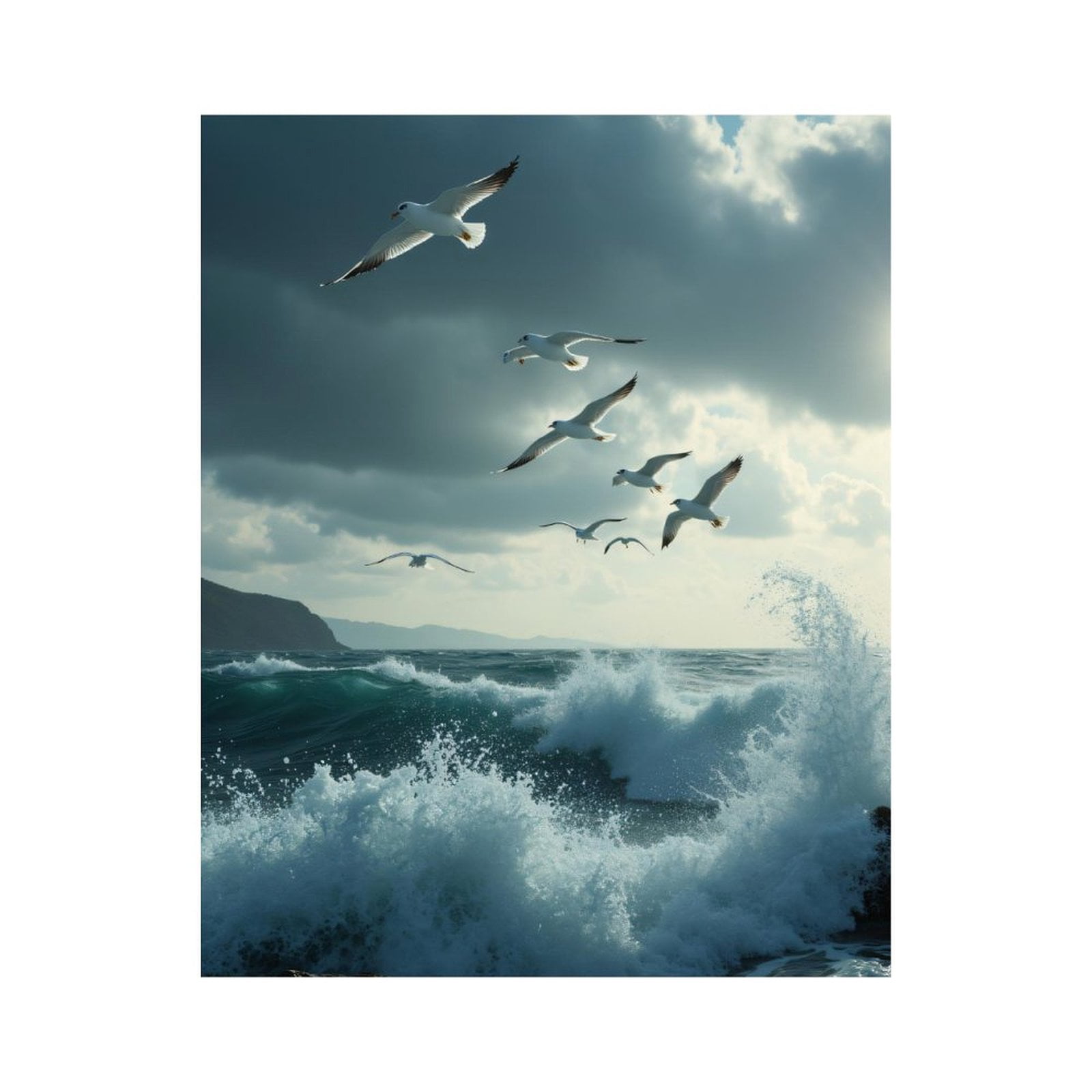 Paint by Numbers Kit for Adults, Seagulls Over Ocean Waves Sky Paint by ...