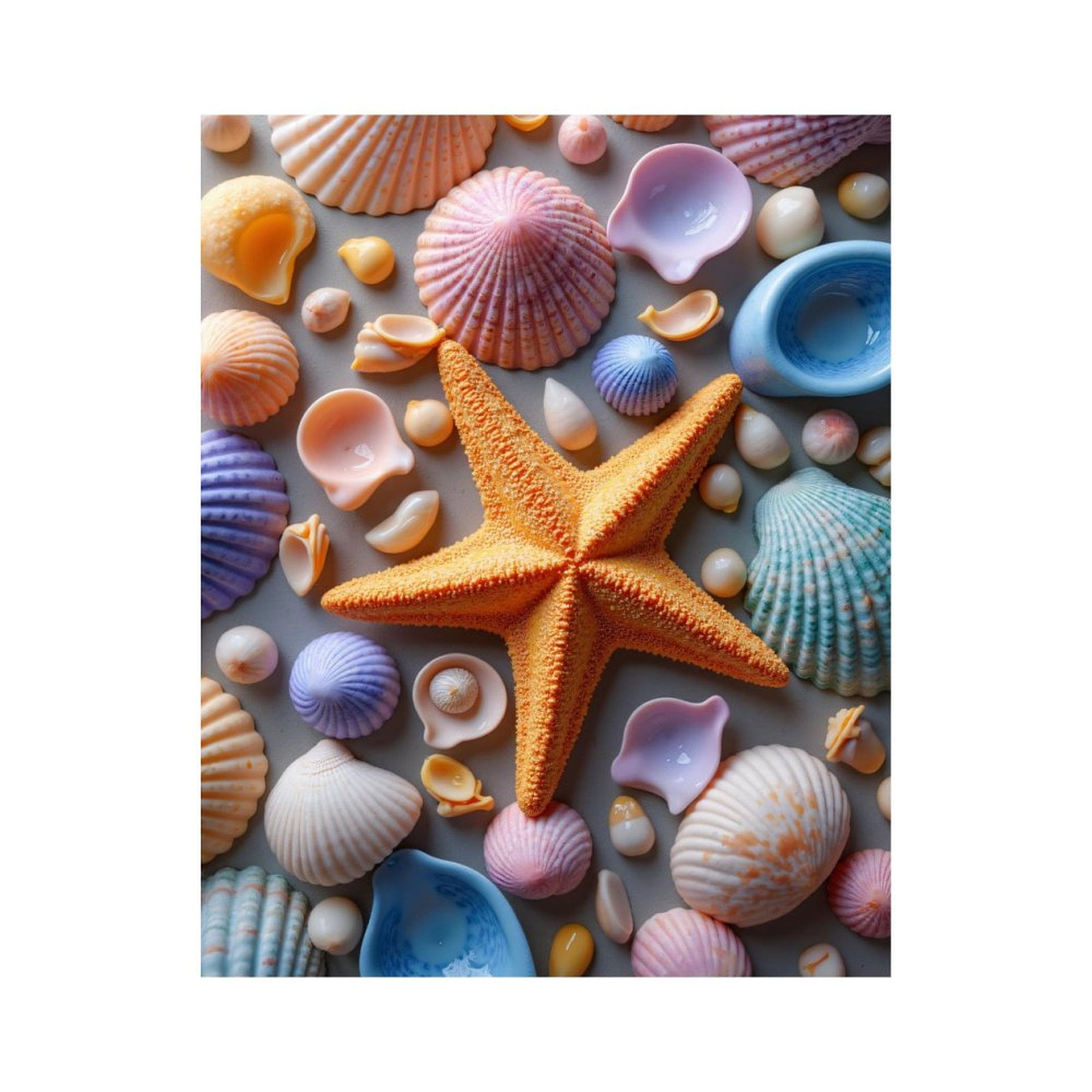 Paint by Numbers Kit for Adults, Seashell Starfish Pastel Collection ...