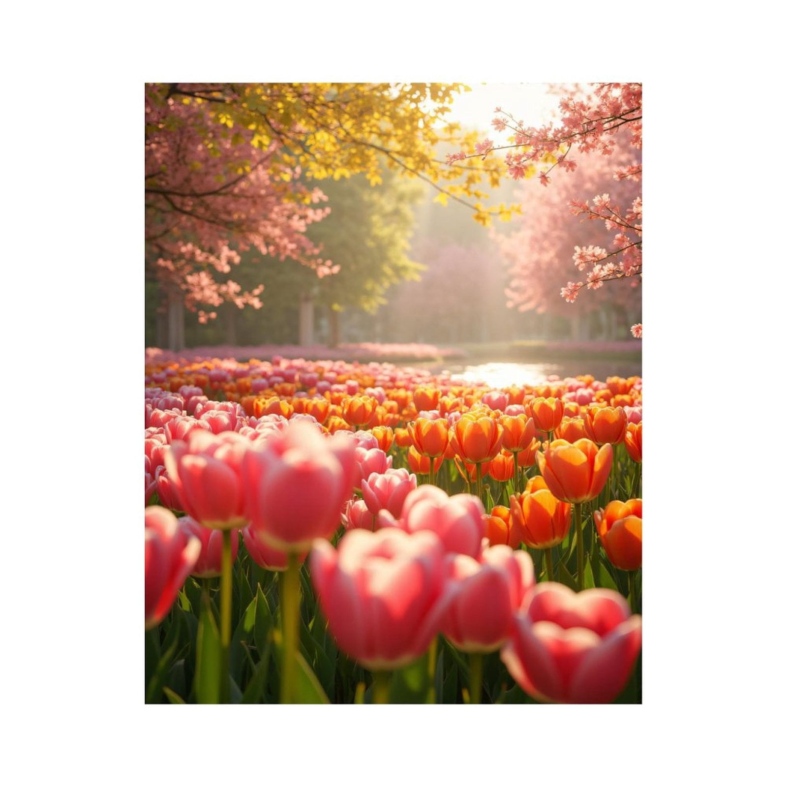 Paint by Numbers Kit for Adults, Serene Spring Blossom Tulip Landscape ...