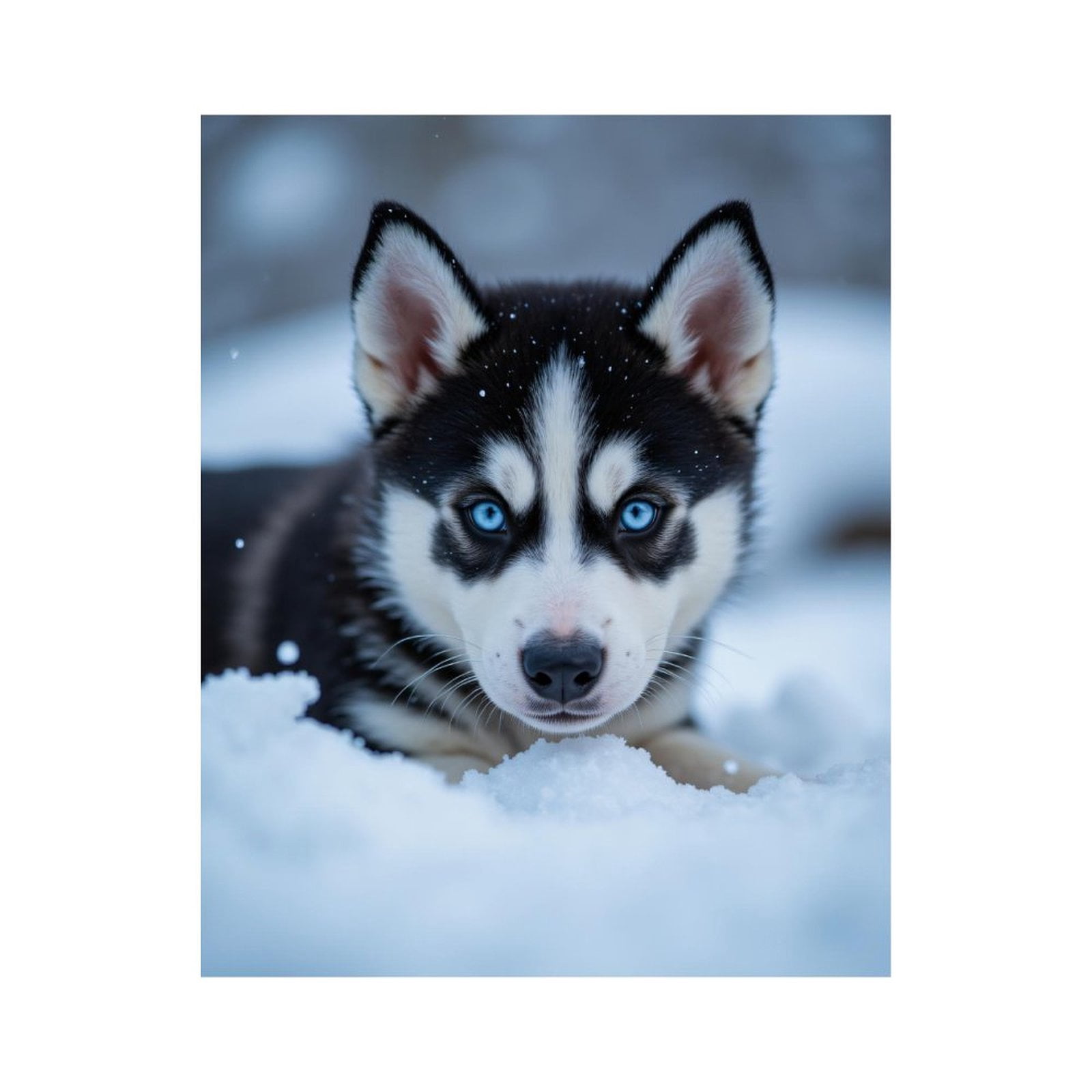 Paint by Numbers Kit for Adults, Siberian Husky Puppy Snow Gaze Paint ...