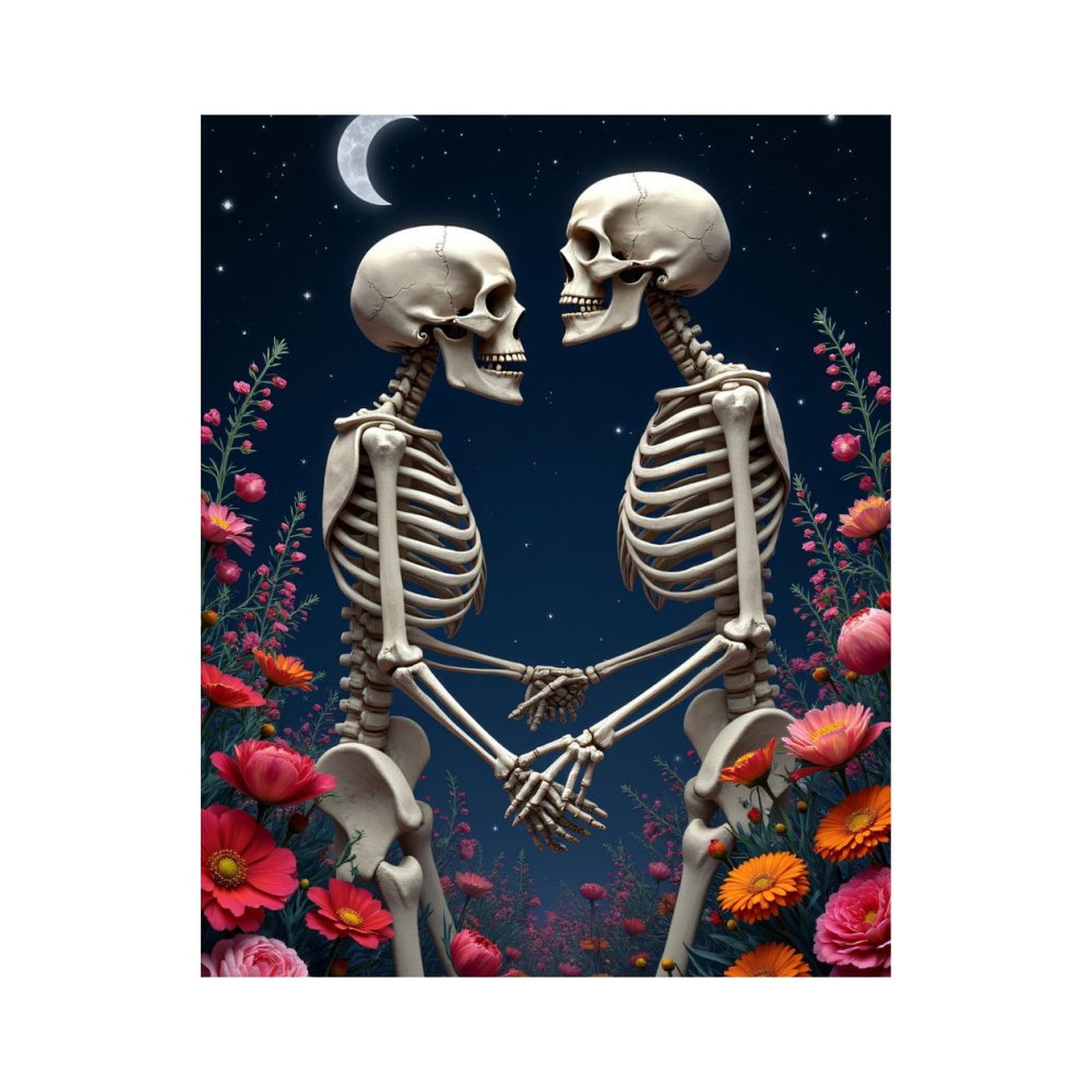 Paint by Numbers Kit for Adults, Skeletons Moonlit Garden Romance Paint ...