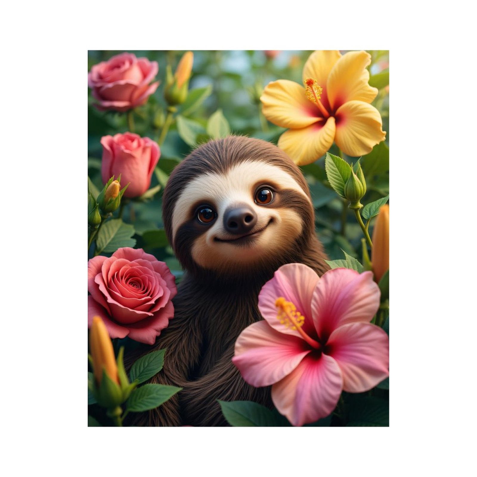 Paint by Numbers Kit for Adults, Sloth Among Colorful Blossoms Paint by ...
