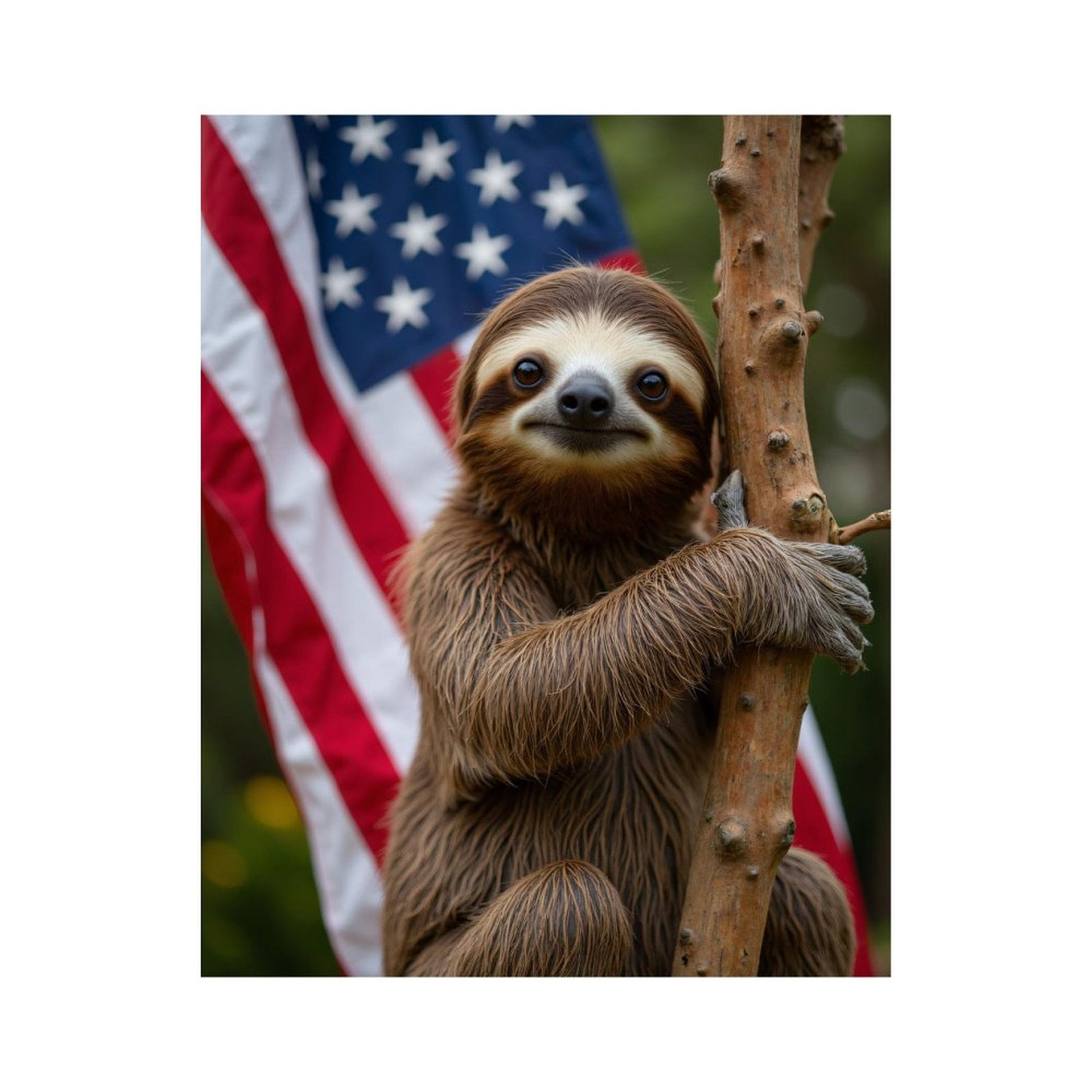 Paint by Numbers Kit for Adults, Sloth Embracing Tree Flag Background ...