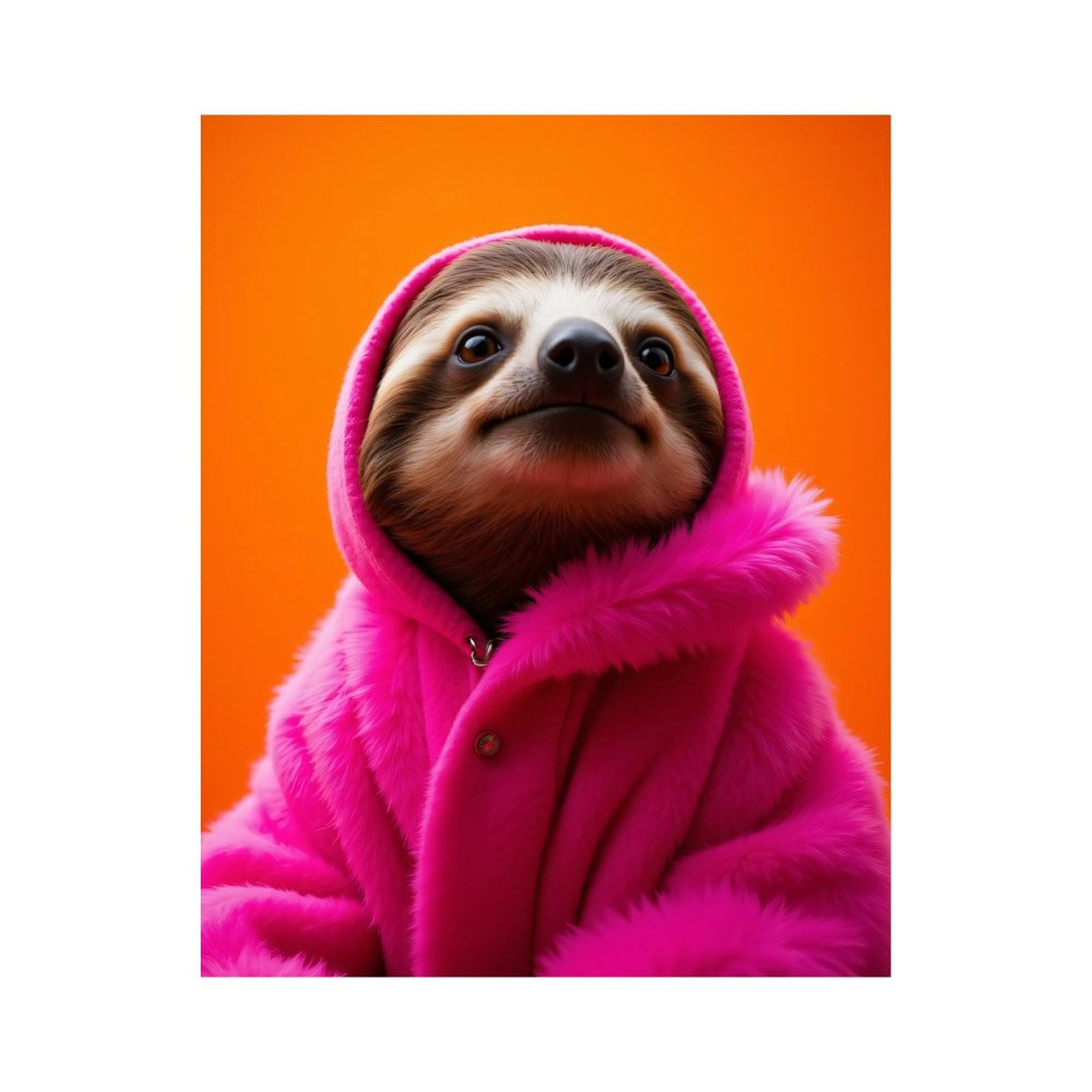 Paint by Numbers Kit for Adults, Sloth Pink Coat Vibrant Background ...