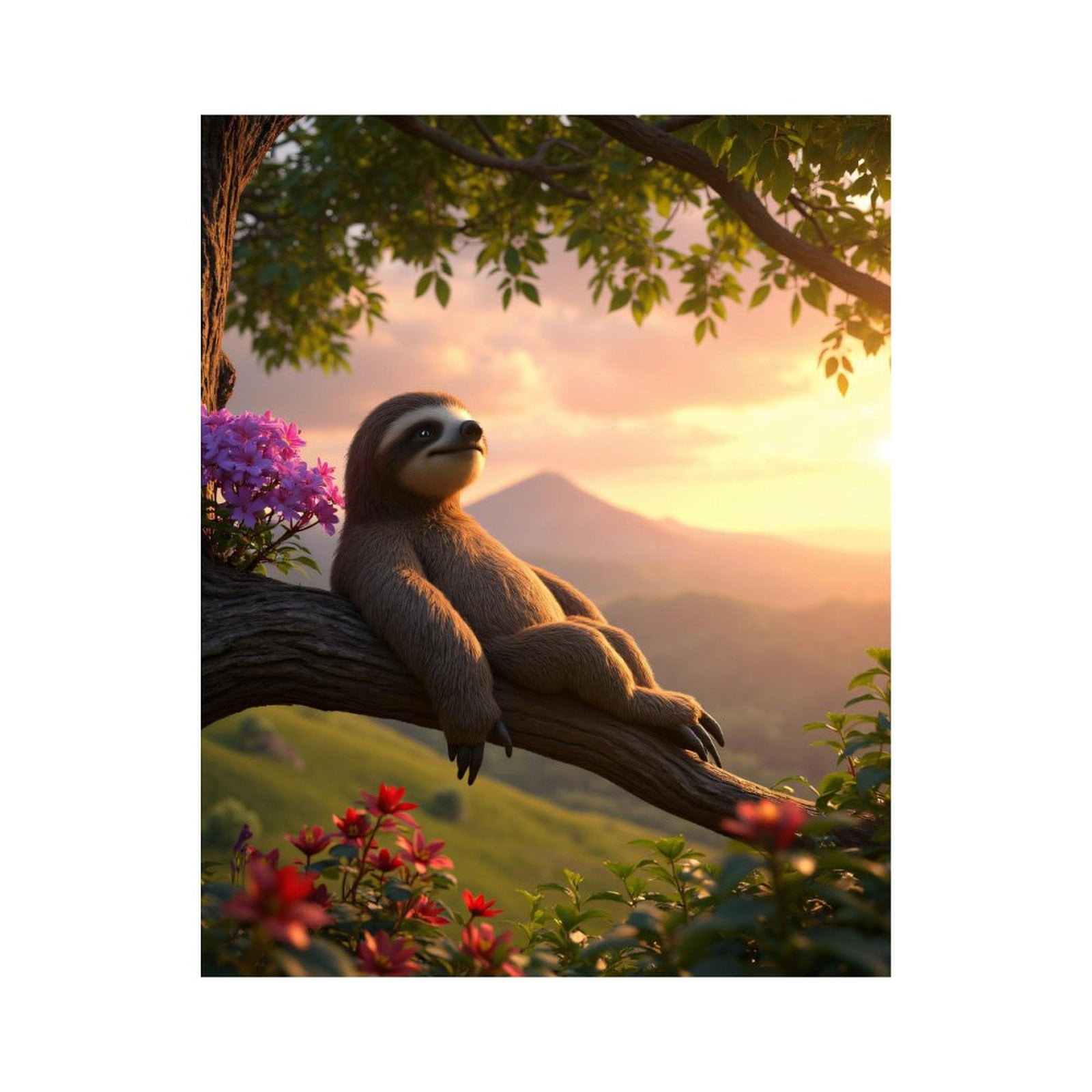 Paint by Numbers Kit for Adults, Sloth Sunset Serenity Scene Paint by ...