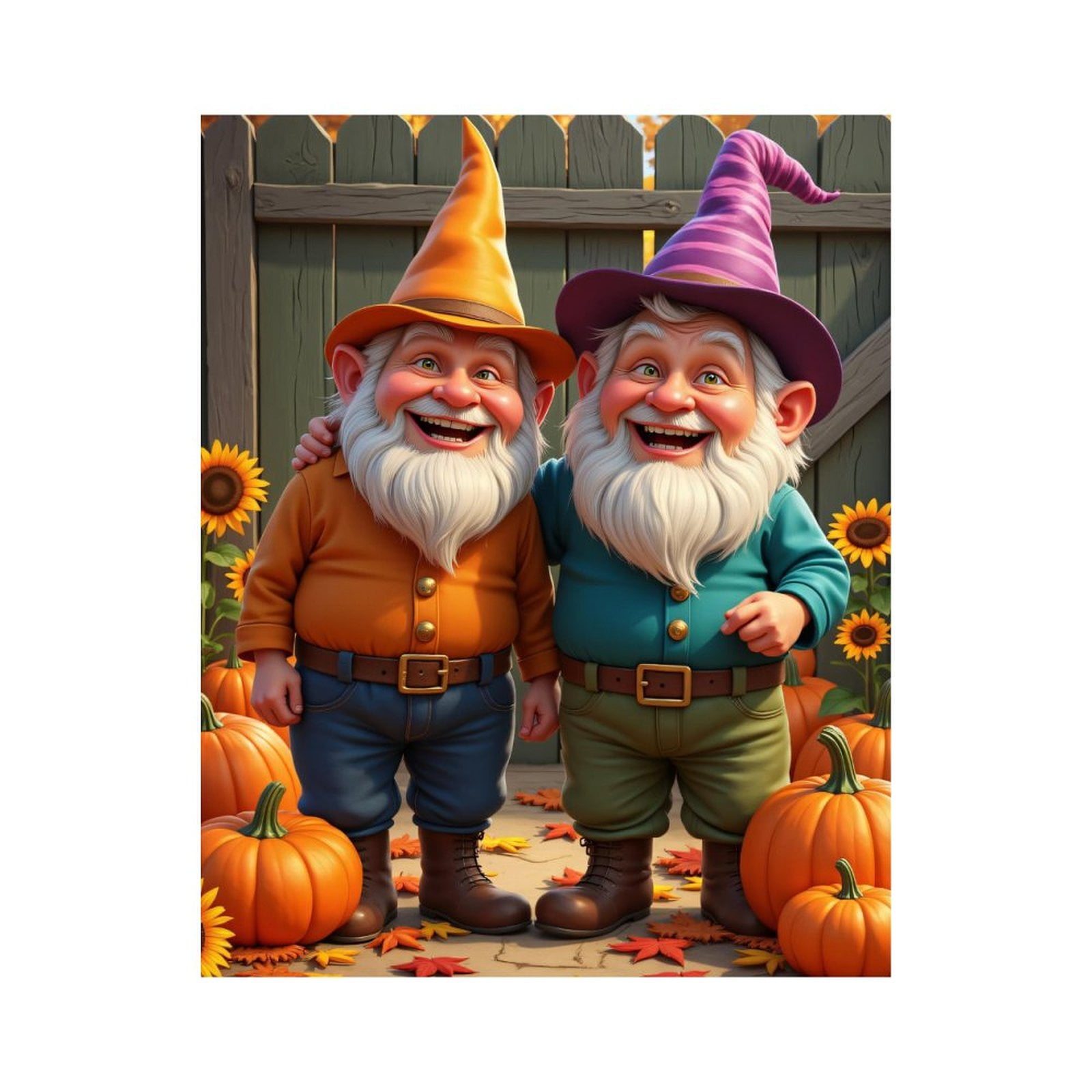 Paint by Numbers Kit for Adults, Smiling Gnomes Autumn Pumpkins Paint ...