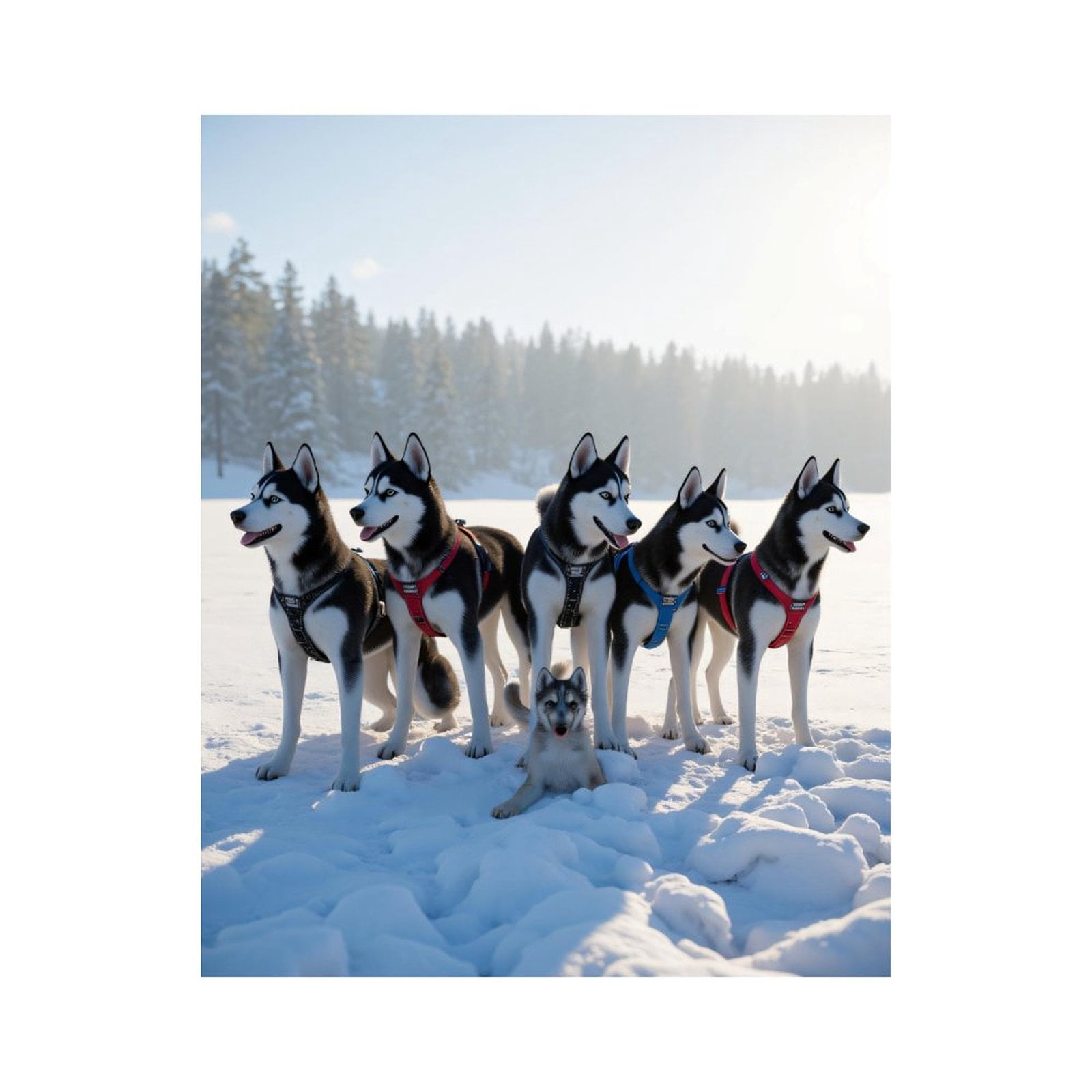 Paint by Numbers Kit for Adults, Snowy Huskies Adventure Pack Paint by ...