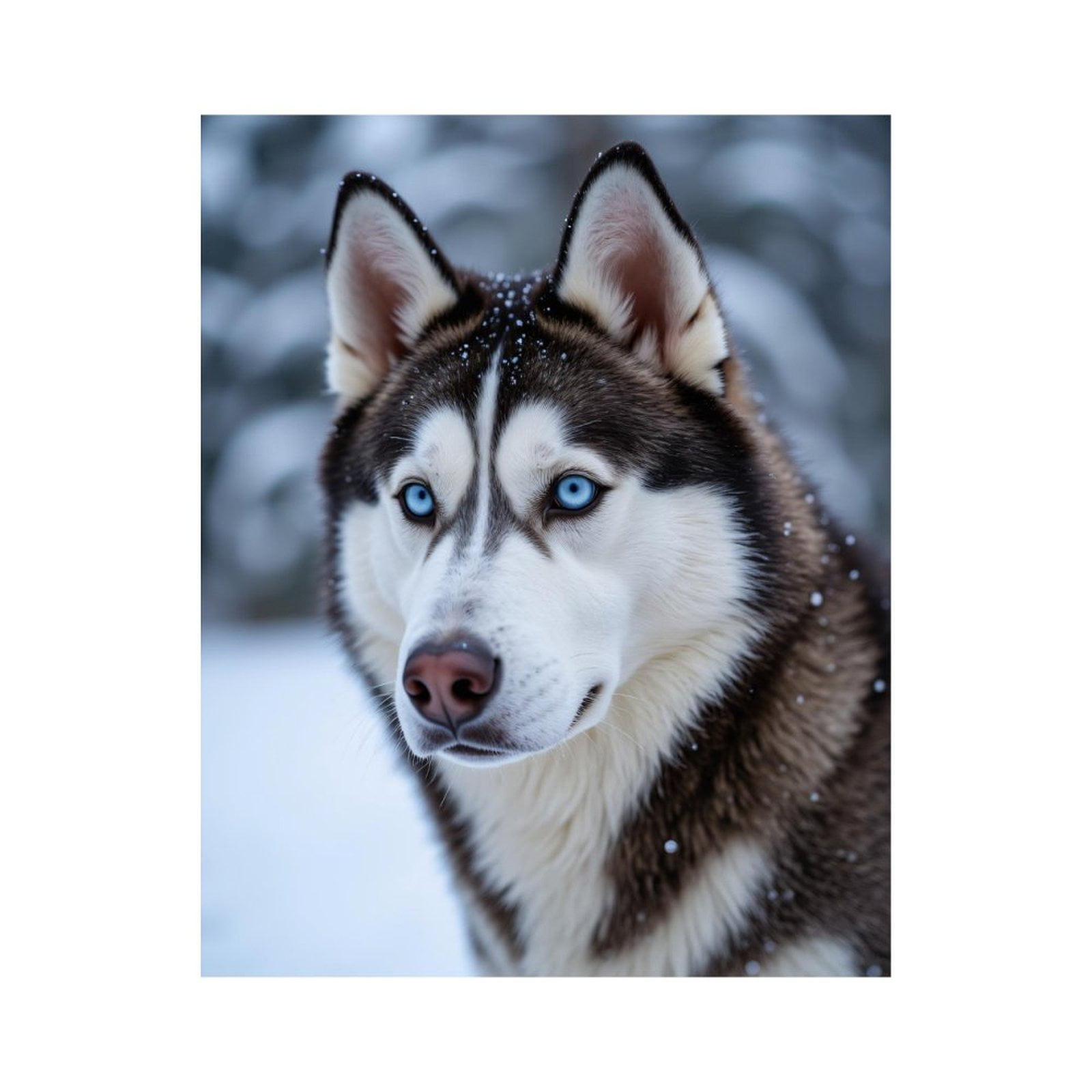 Paint by Numbers Kit for Adults, Snowy Husky Blue Eyes Winter Scene ...