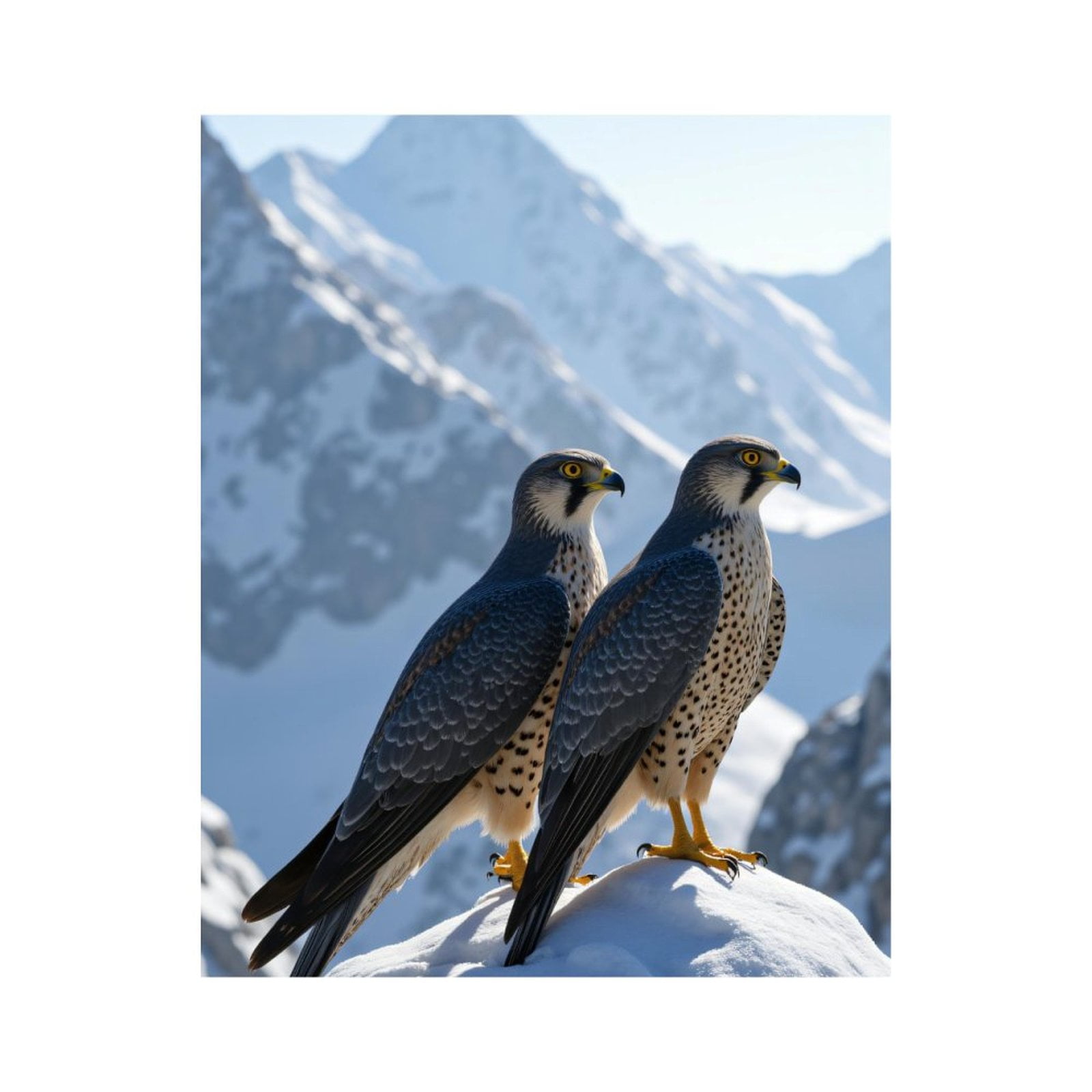 Paint by Numbers Kit for Adults, Snowy Mountain Peregrine Falcons Paint ...