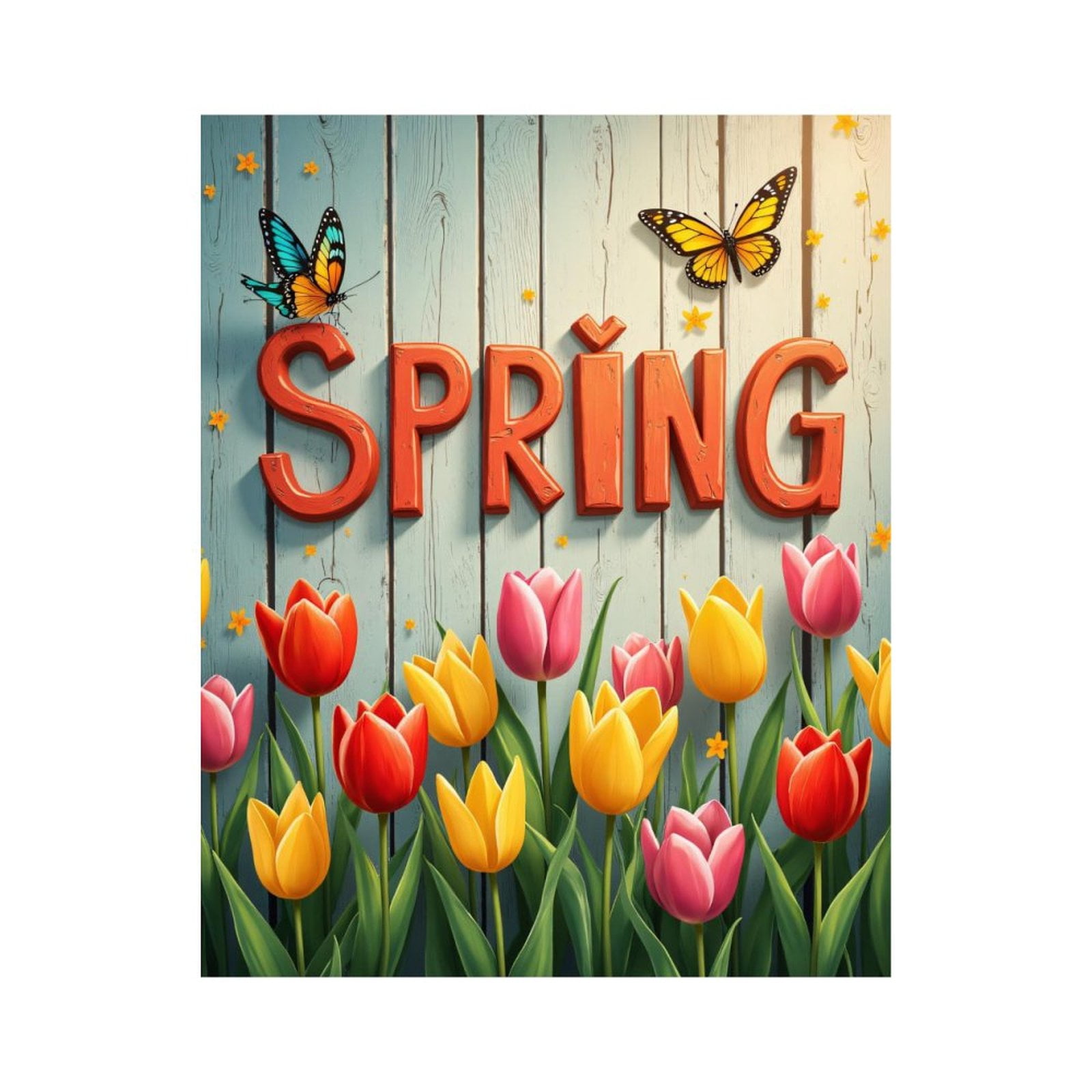 Paint by Numbers Kit for Adults, Spring Tulips Butterflies Wood ...