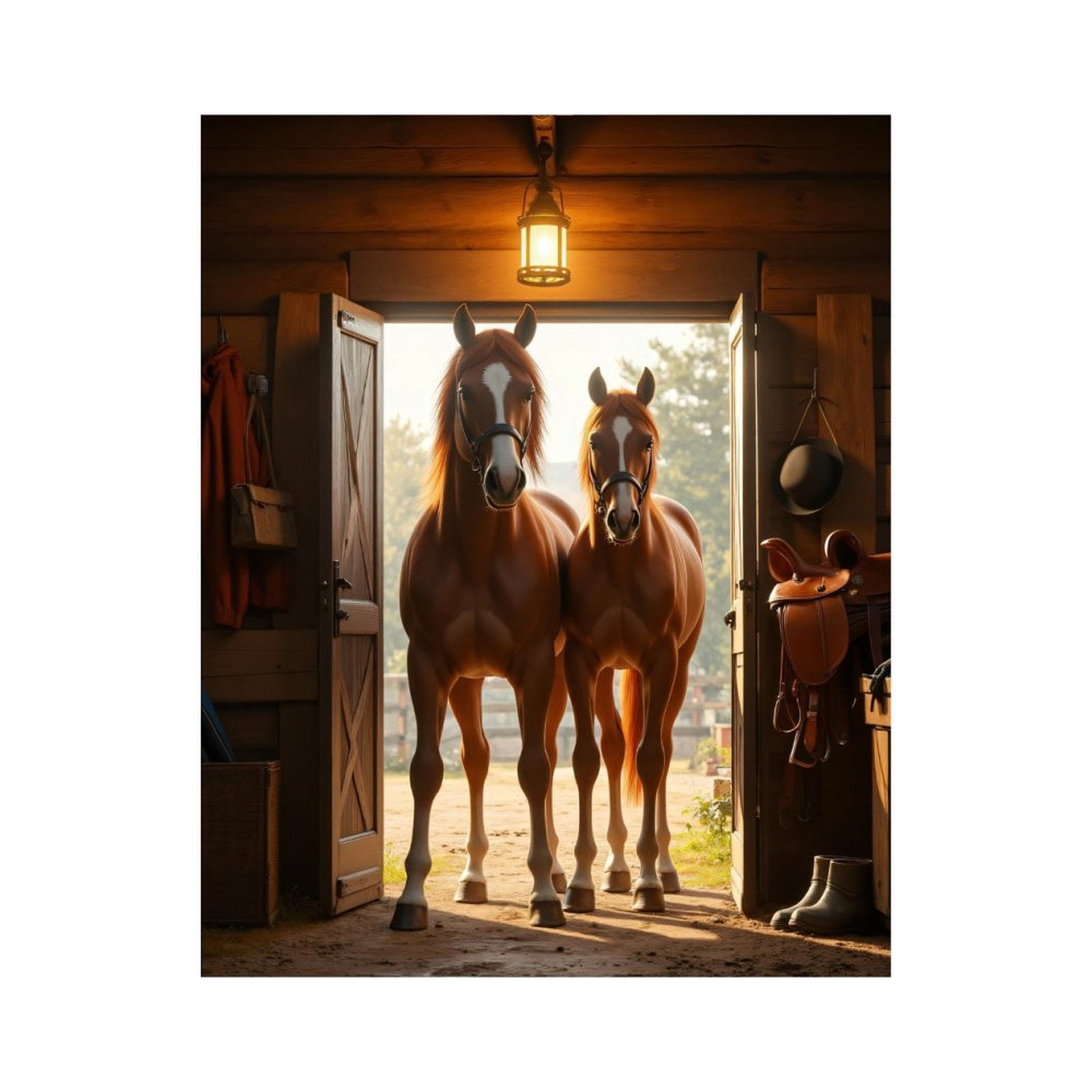 Paint by Numbers Kit for Adults, Stable Horses Morning Light Paint by ...