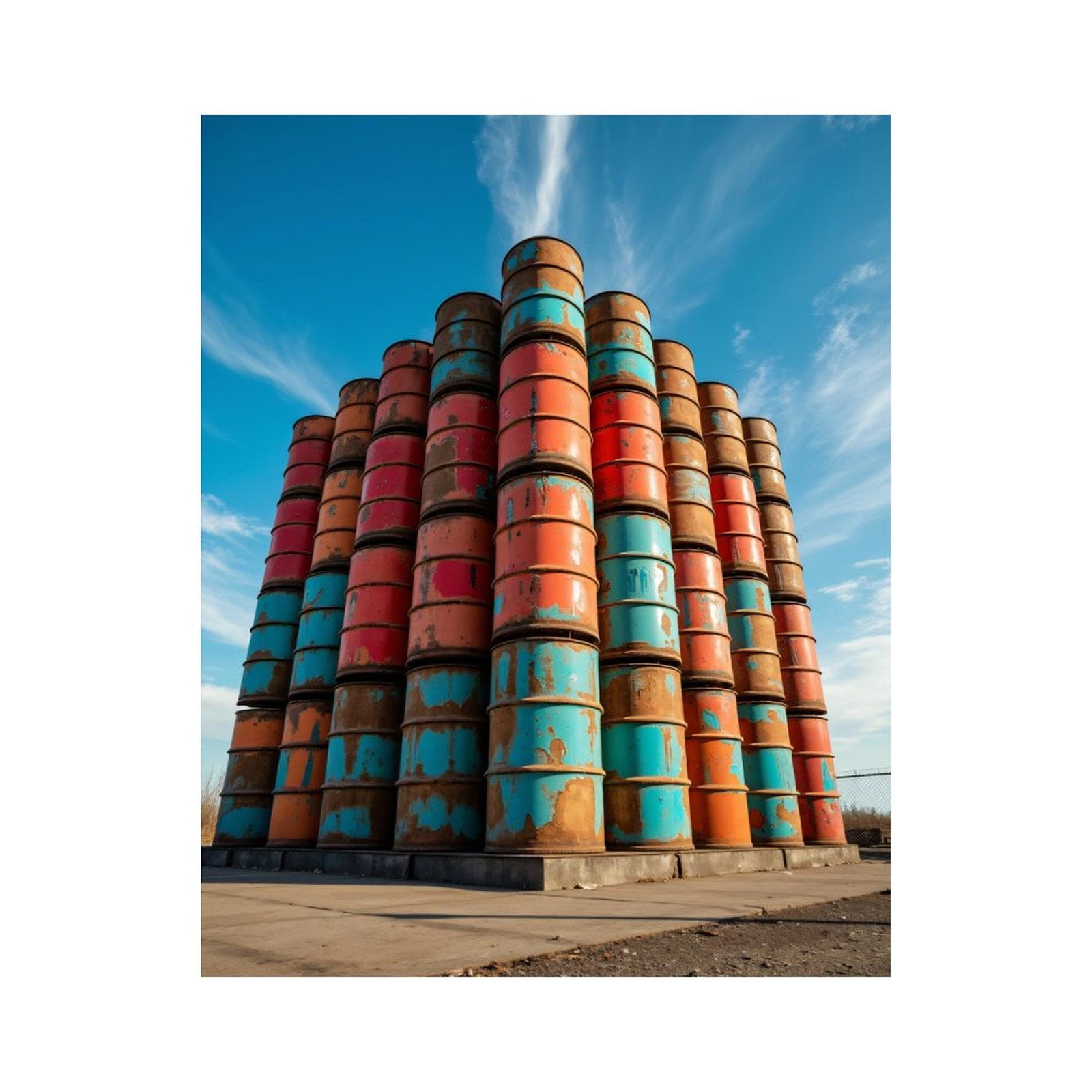 Paint by Numbers Kit for Adults, Stacked Colorful Industrial Barrels ...