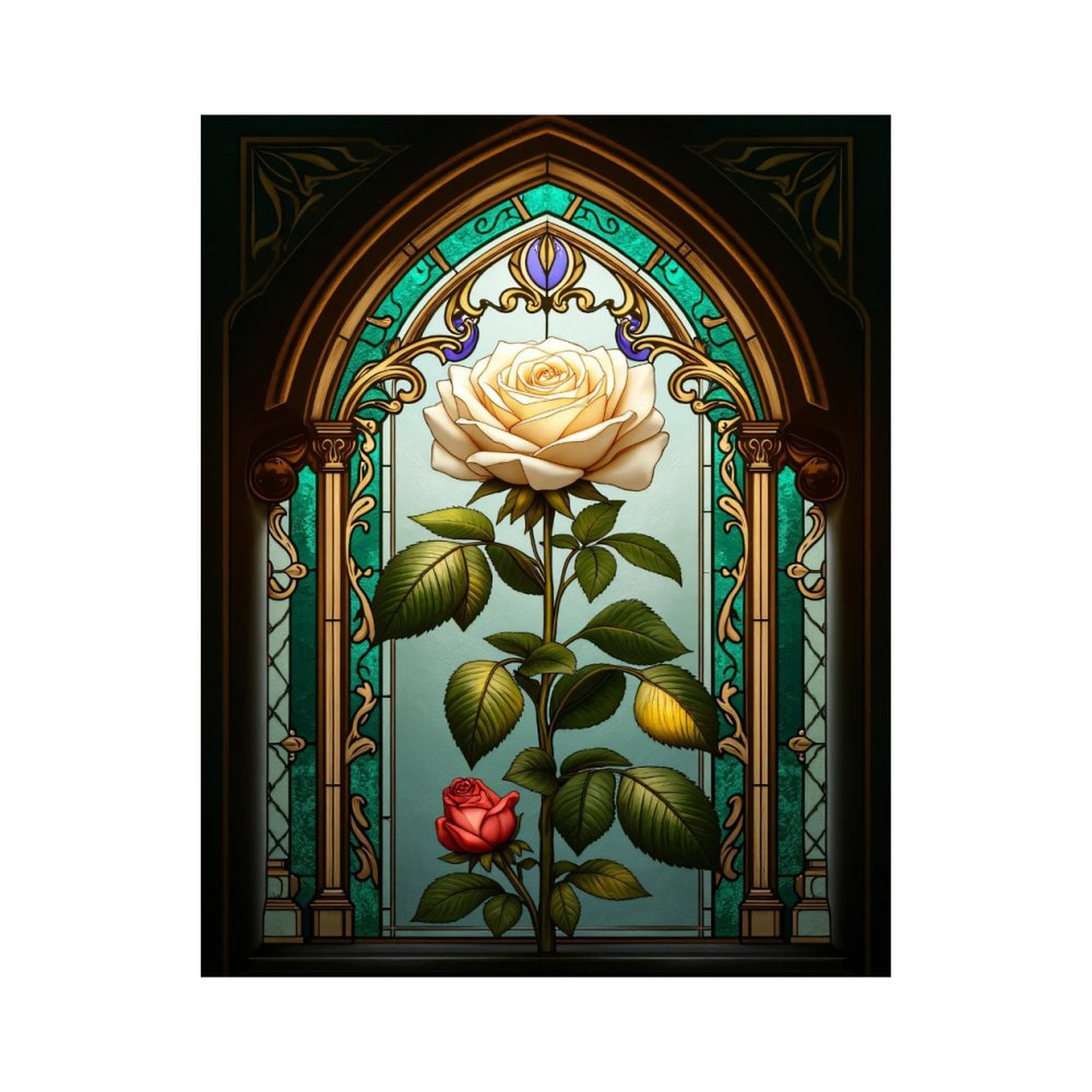 Paint by Numbers Kit for Adults, Stained Glass Floral Art Deco Paint by ...
