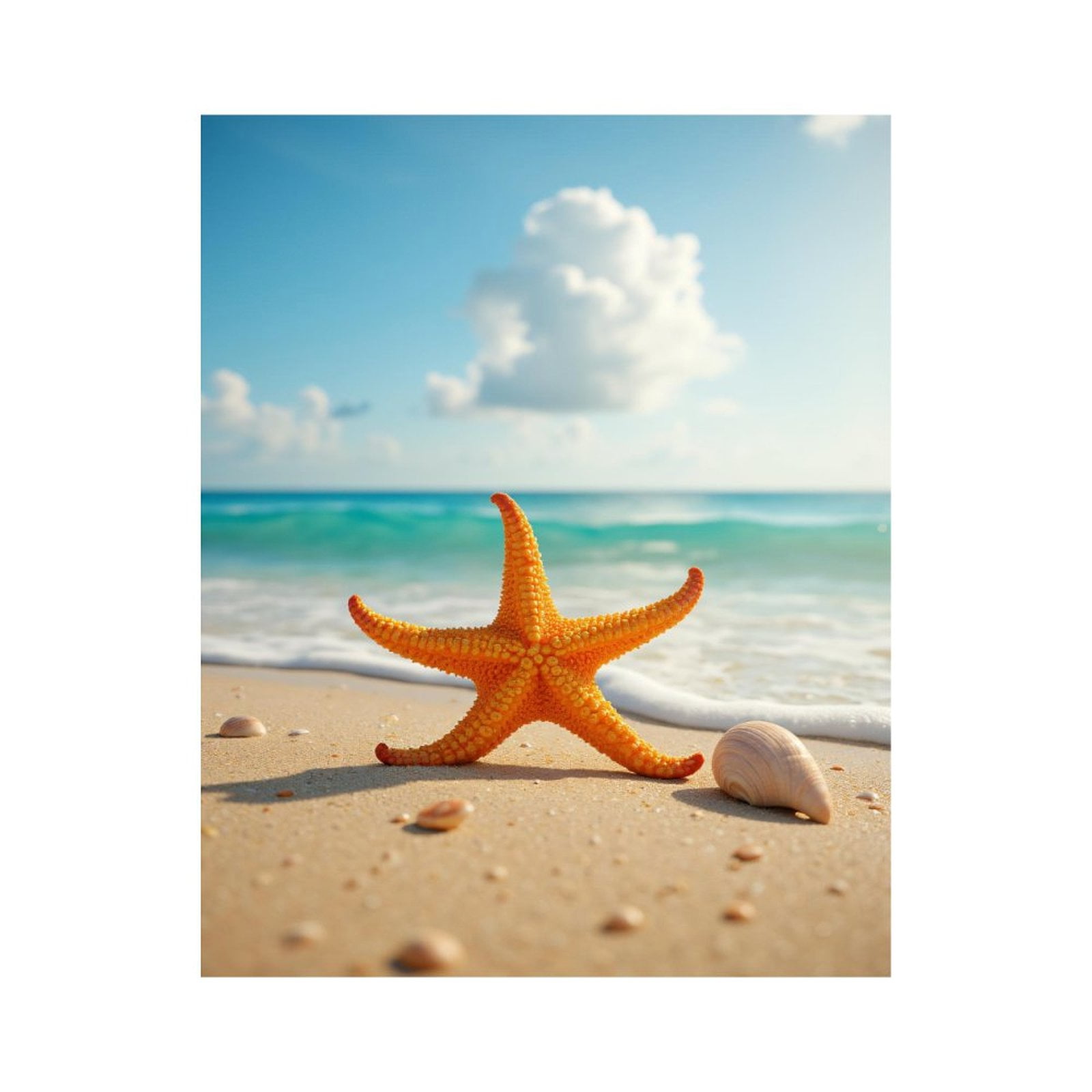Paint by Numbers Kit for Adults, Starfish Beach Summer Day Scene Paint ...