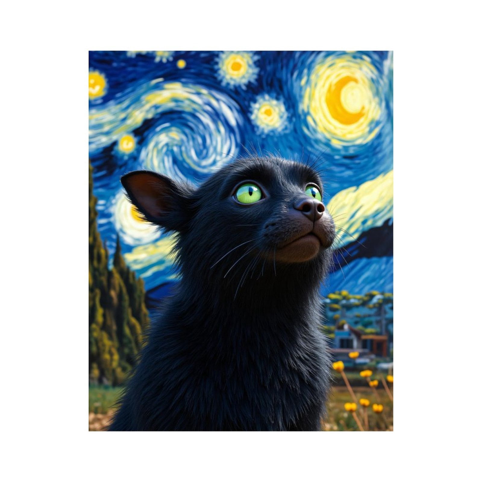 Paint by Numbers Kit for Adults, Starry Night Cat Sky View Paint by ...