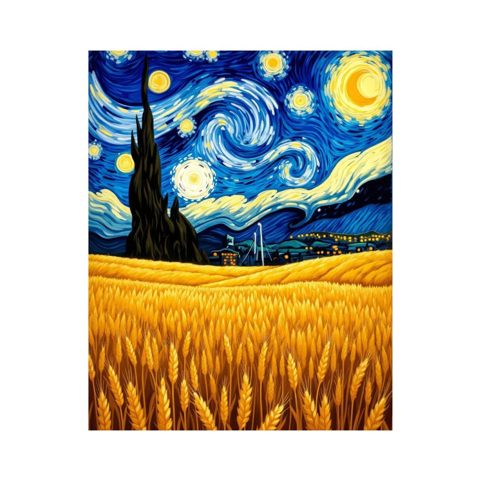 Paint by Numbers Kit for Adults, Starry Night Wheat Field Painting ...