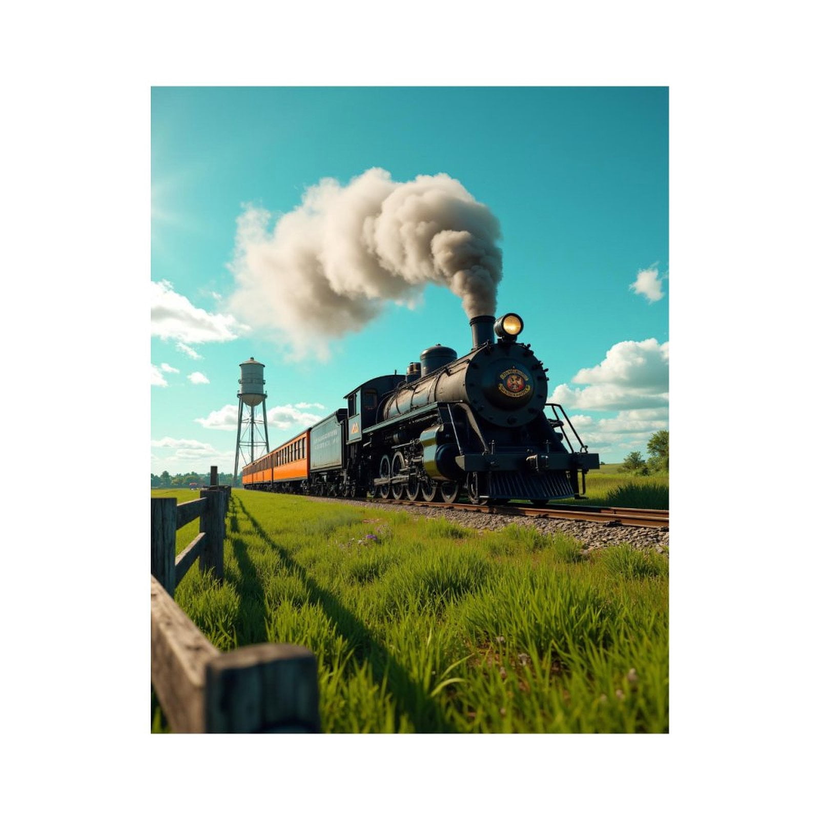 Paint by Numbers Kit for Adults, Steam Train Countryside Journey Paint ...