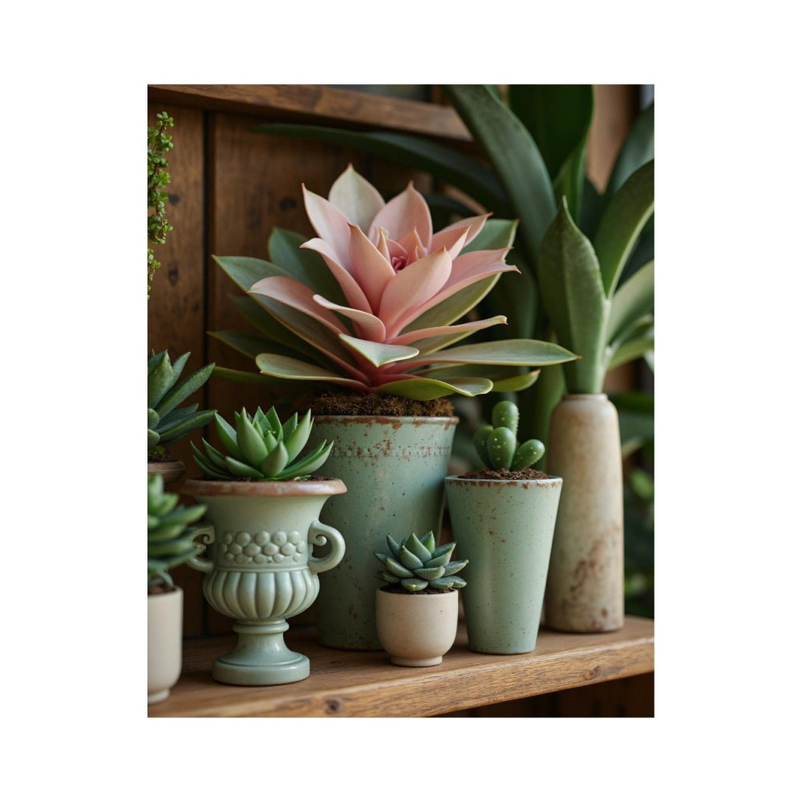 Paint by Numbers Kit for Adults, Succulents In Green Ceramic Pots Paint ...