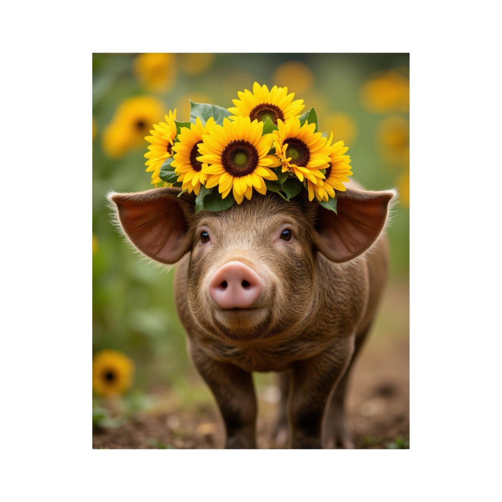 Paint by Numbers Kit for Adults, Sunflower Crowned Pig Bliss Paint by ...