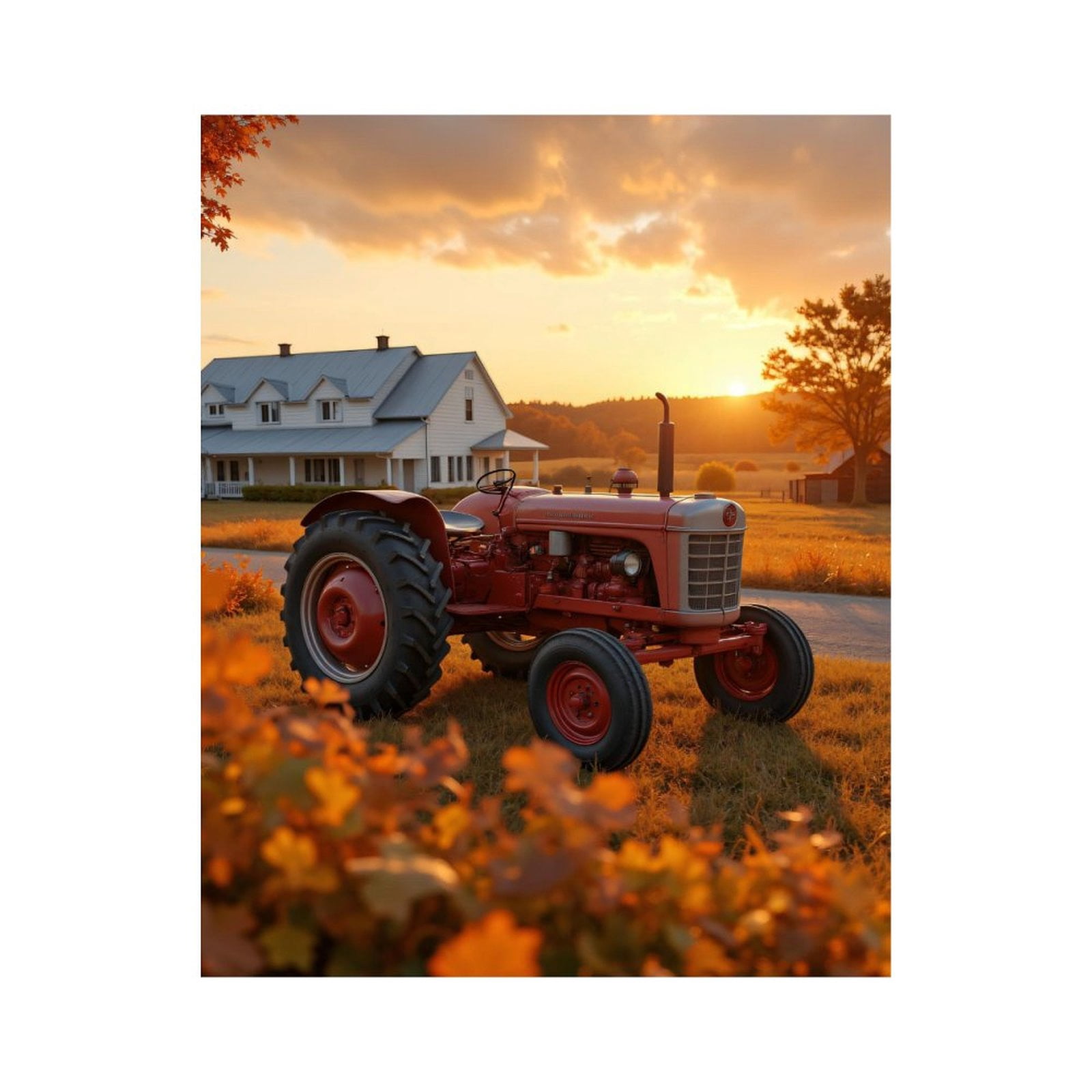 Paint by Numbers Kit for Adults, Sunny Farm Vintage Tractor Landscape ...