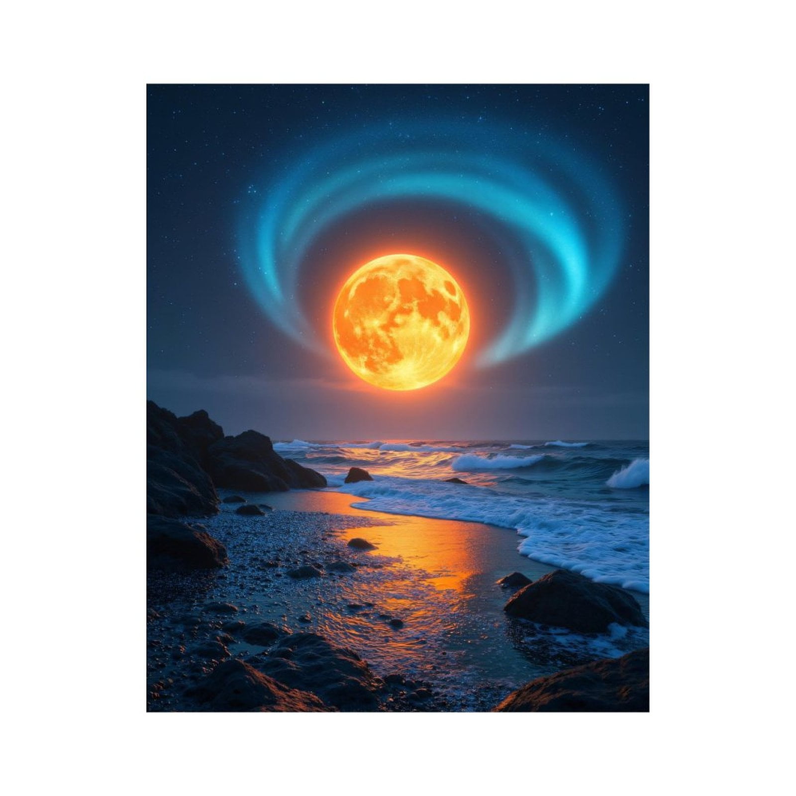 Paint by Numbers Kit for Adults, Sunset Beach Moonlight Glow Paint by ...