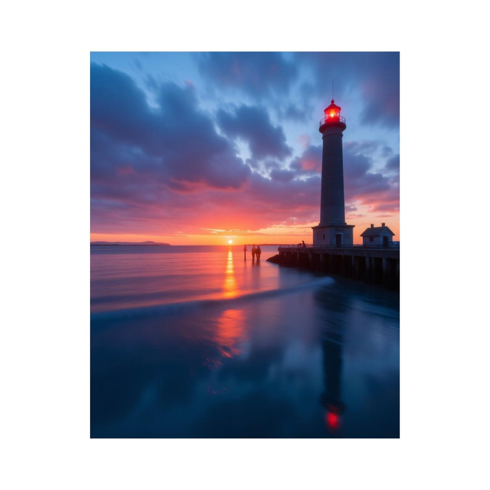 Paint by Numbers Kit for Adults, Sunset Lighthouse Coastal Reflection ...