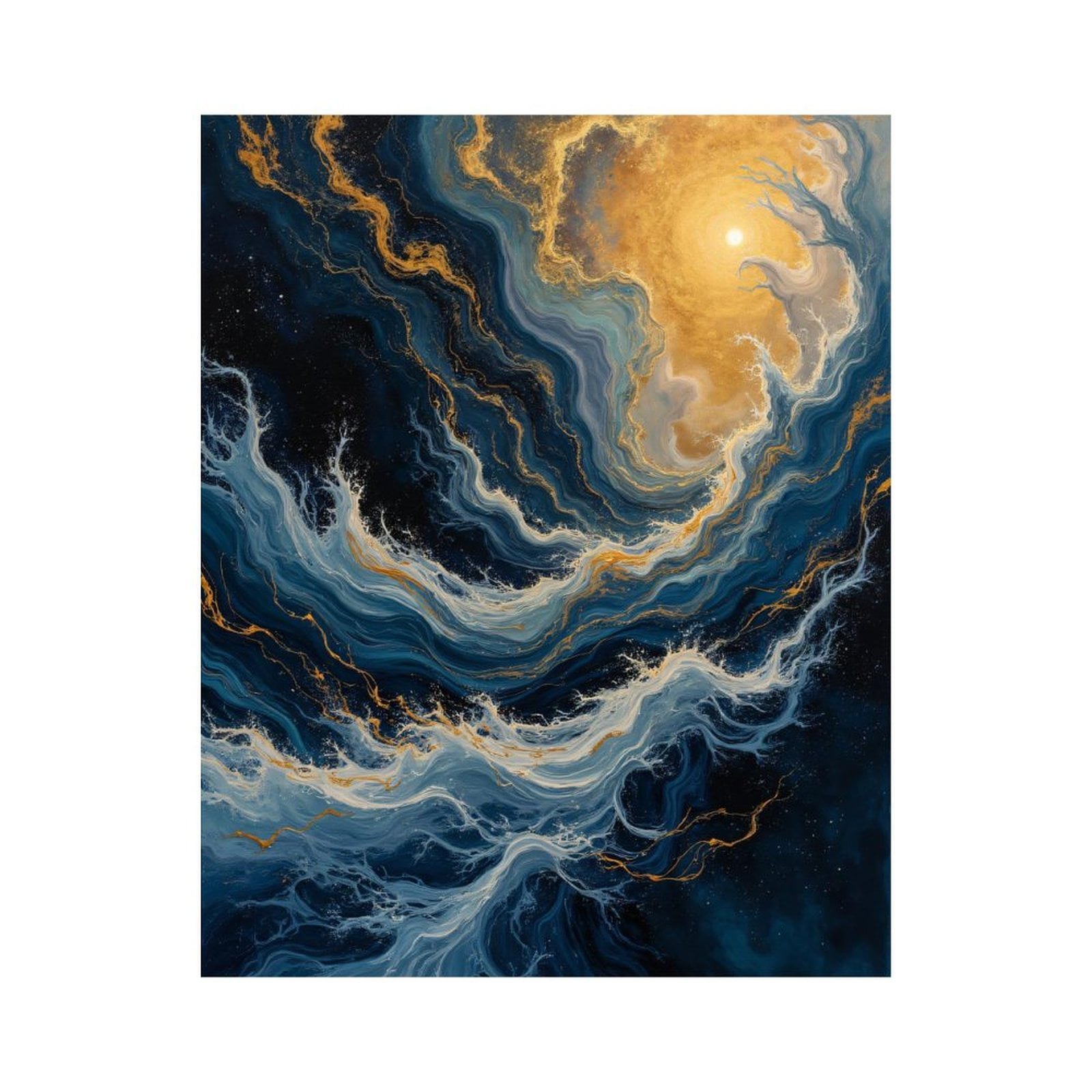 Paint by Numbers Kit for Adults, Swirling Celestial Ocean Art Paint by ...