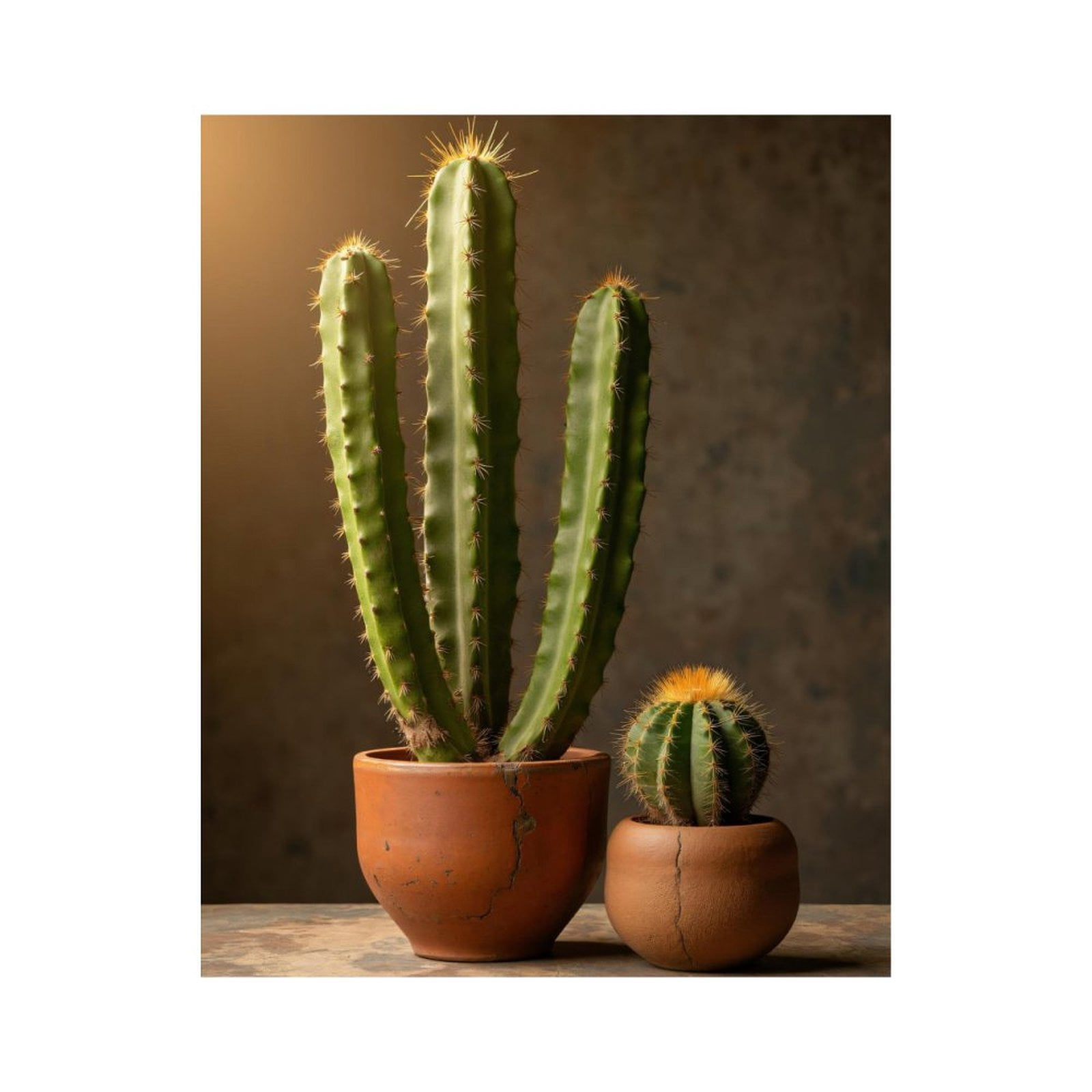 Paint by Numbers Kit for Adults, Tall Green Cactus In Clay Pots Paint ...