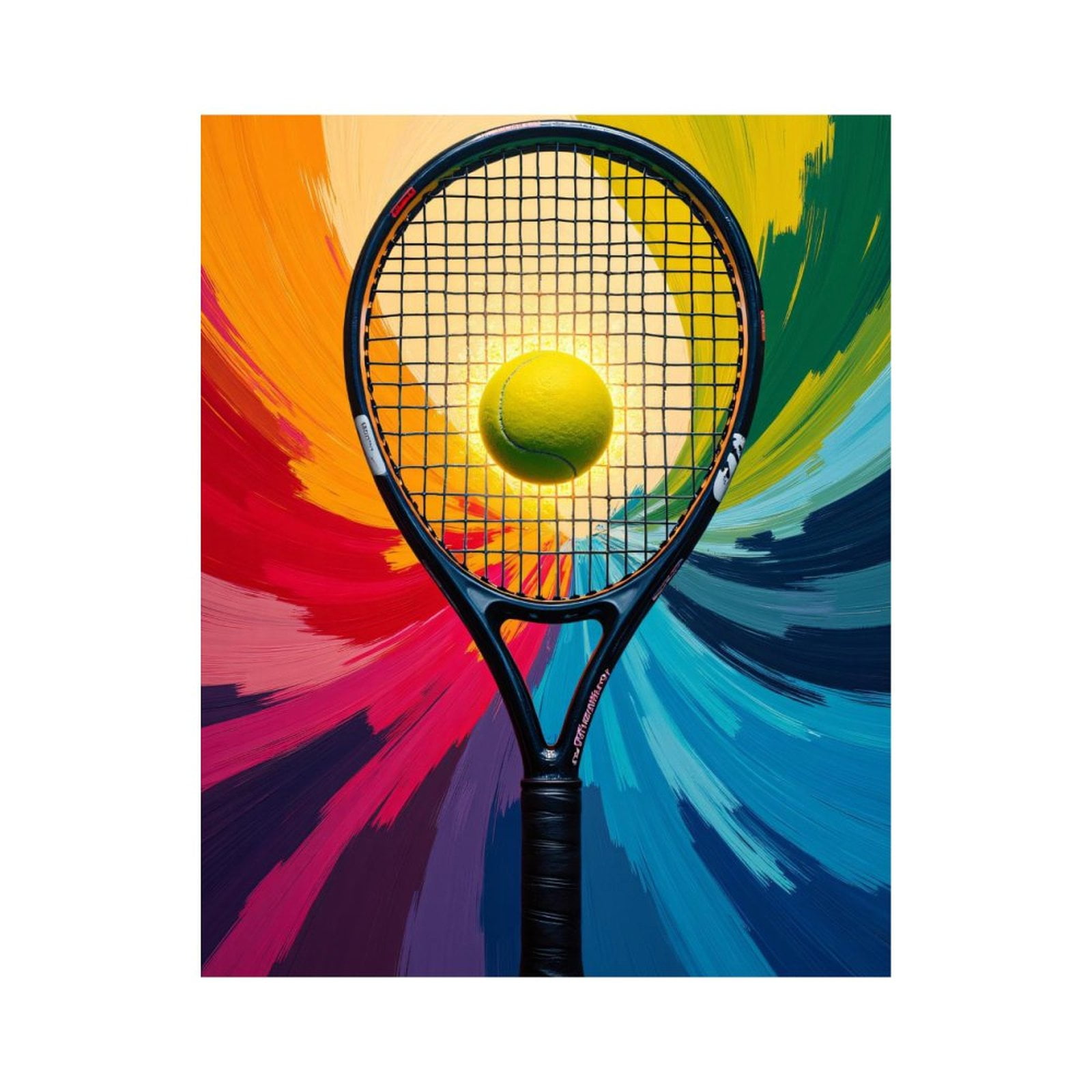 Paint by Numbers Kit for Adults, Tennis Racket Ball Color Burst Paint ...