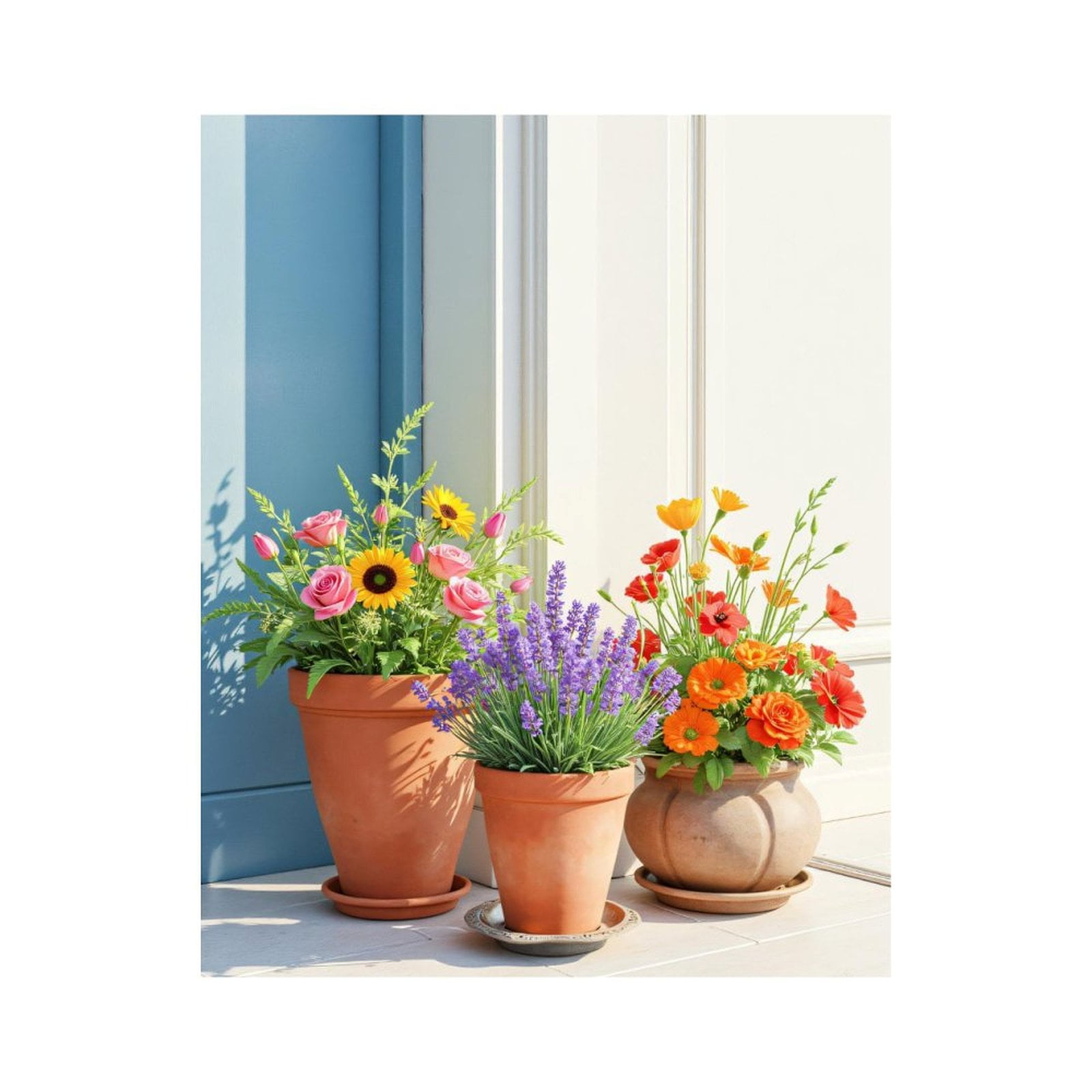 Paint by Numbers Kit for Adults, Terracotta Pots With Colorful Blooms ...