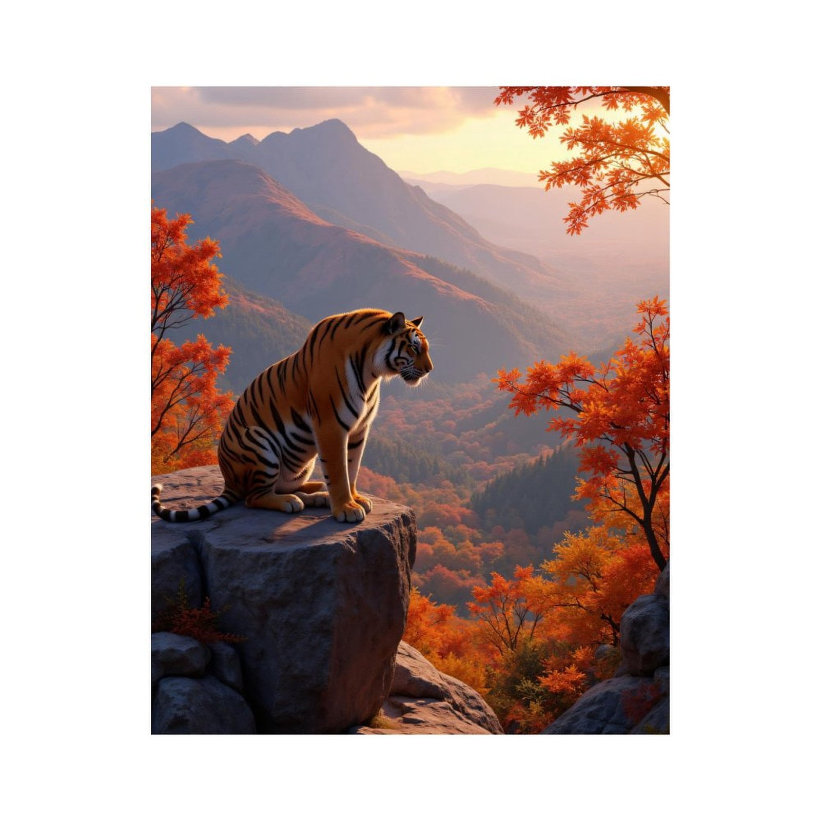 Paint by Numbers Kit for Adults, Tiger Autumn Mountain Landscape Paint ...