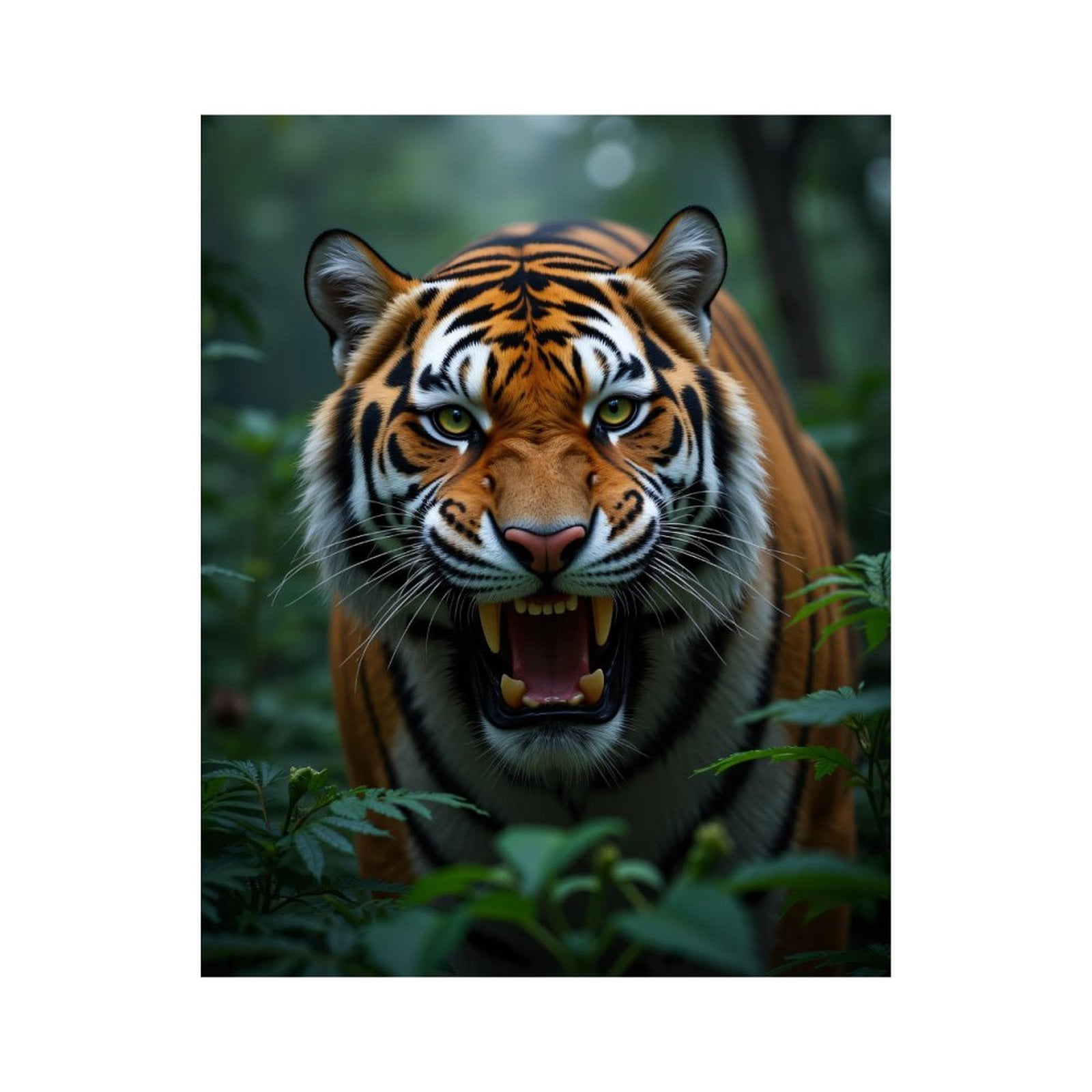 Paint by Numbers Kit for Adults, Tiger In Jungle Growling Closeup Paint ...