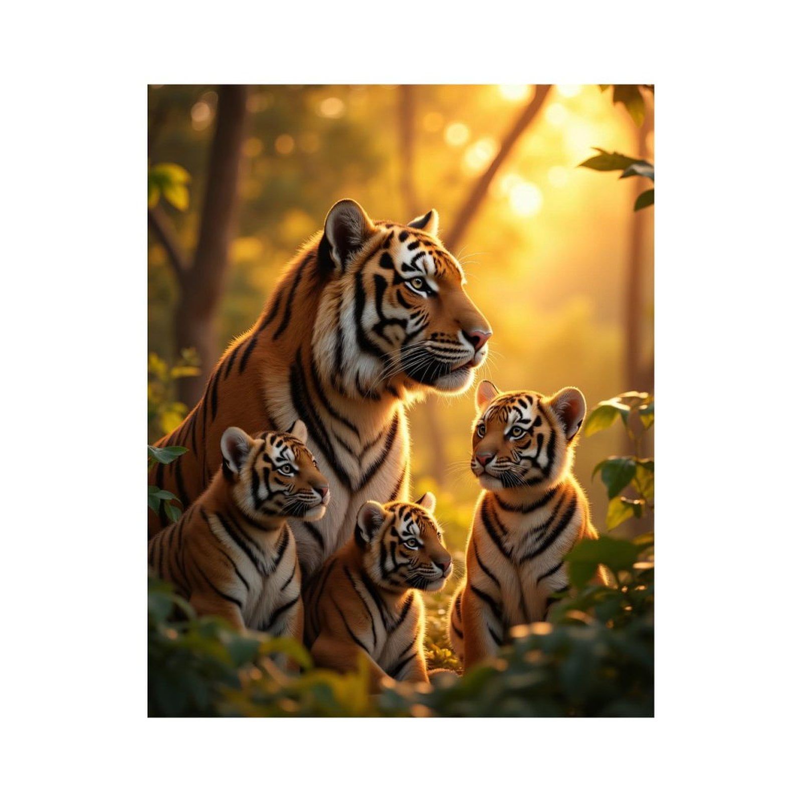 Paint by Numbers Kit for Adults, Tigers Family Jungle Sunrise Scene Paint by Numbers, Easy Paint ...